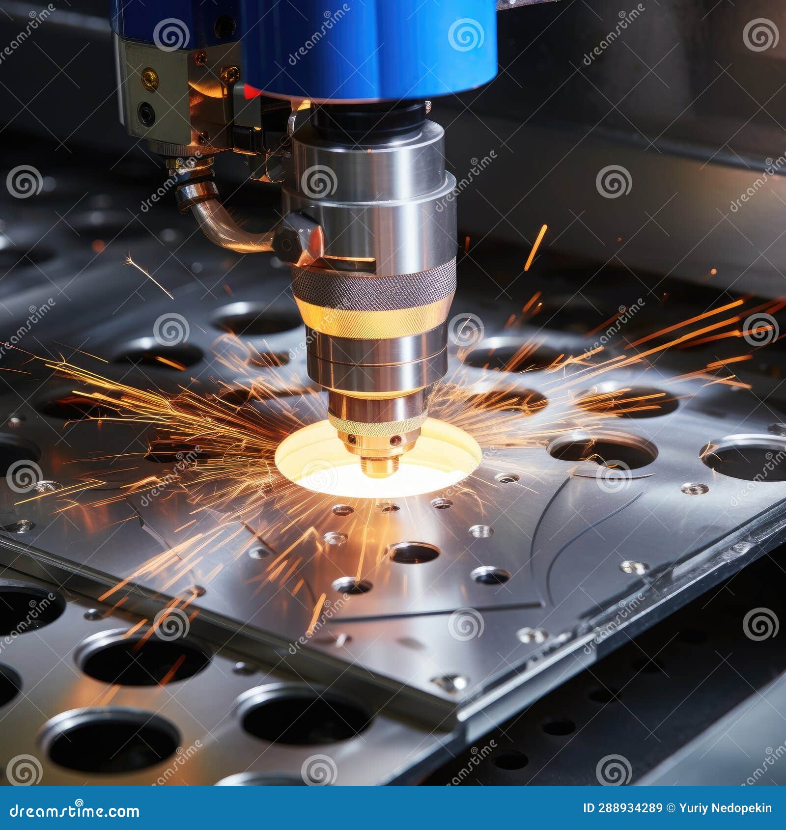 Process of Laser Manufacturing High-precision Components Stock Image ...