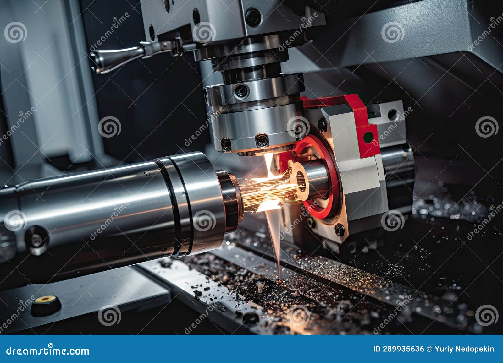 Process of Laser Manufacturing High-precision Components Stock Photo ...