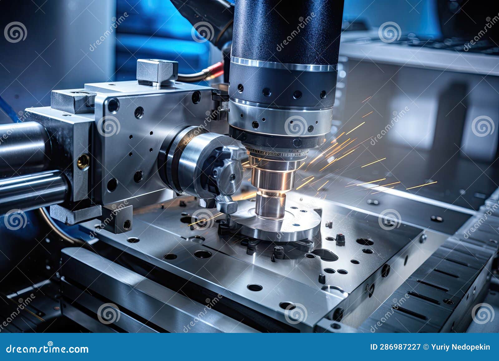 Process of Laser Manufacturing High-precision Components Stock Image ...