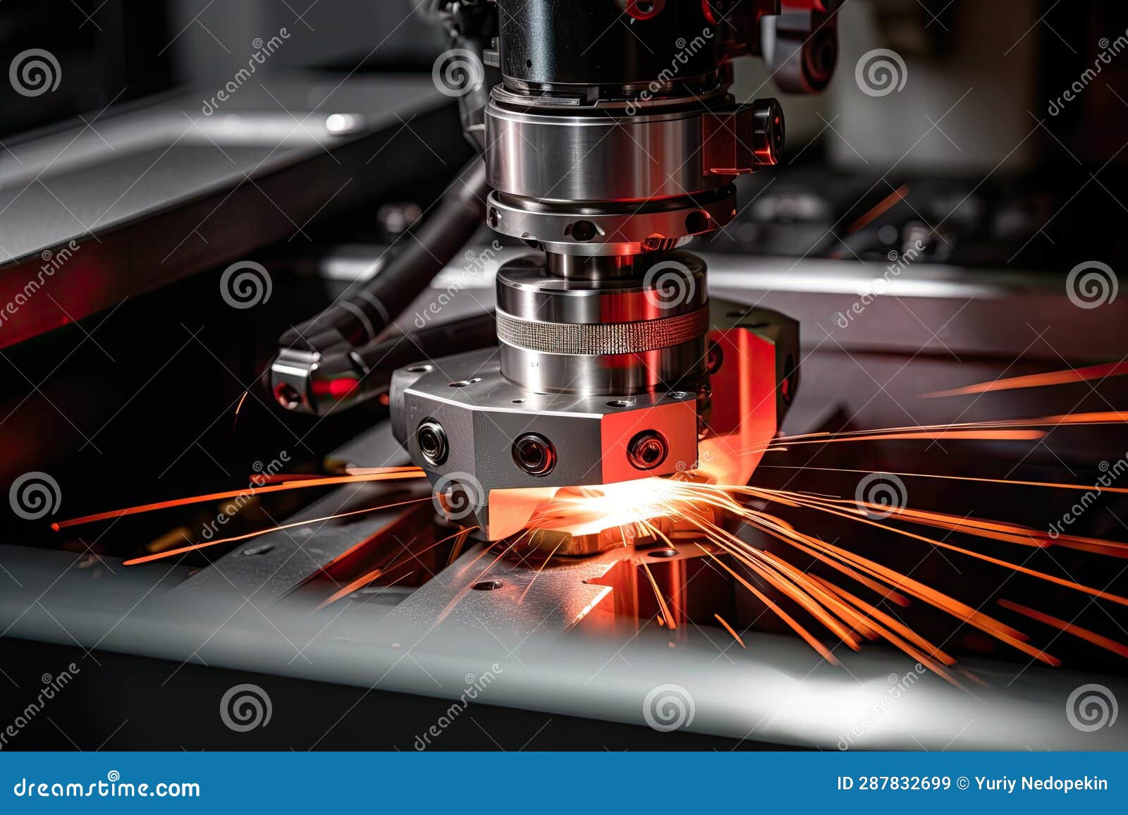 Process of Laser Manufacturing High-precision Components Stock Image ...