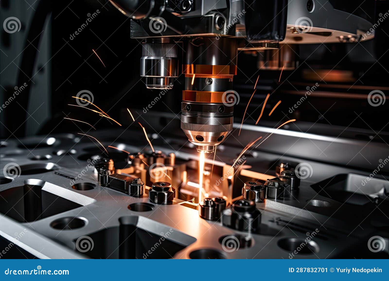 Process of Laser Manufacturing High-precision Components Stock Image ...