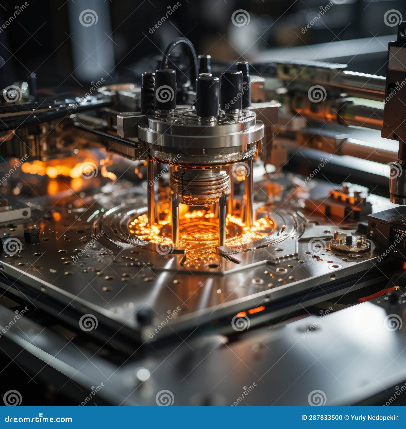 Process of Laser Manufacturing High-precision Components Stock Photo ...