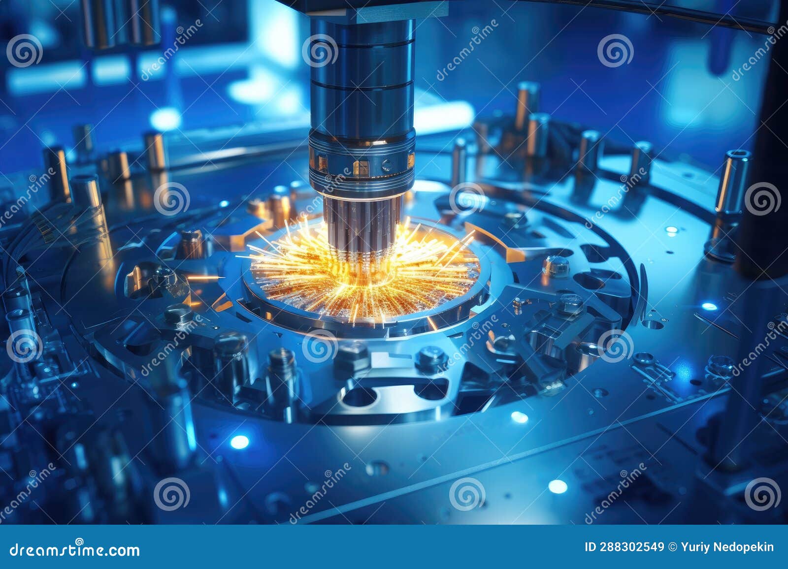 Process of Laser Manufacturing High-precision Components Stock Image ...