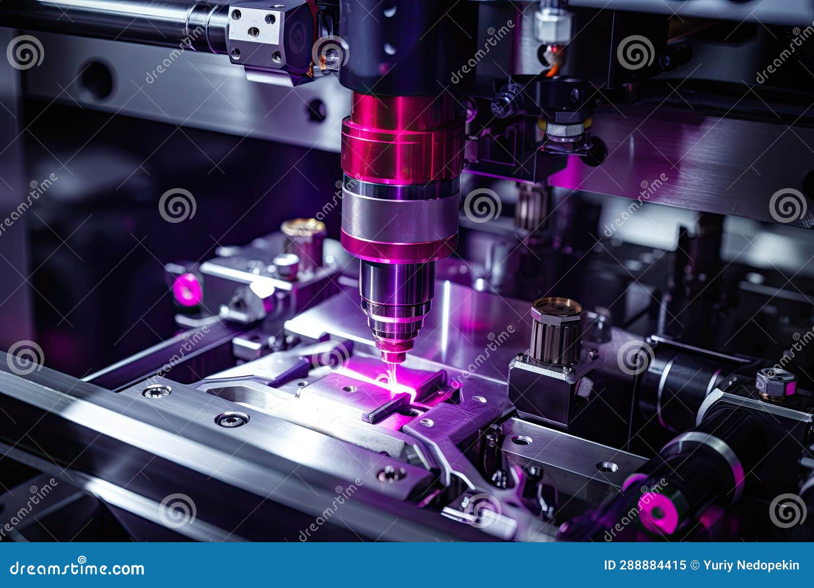 Process of Laser Manufacturing High-precision Components Stock Image ...