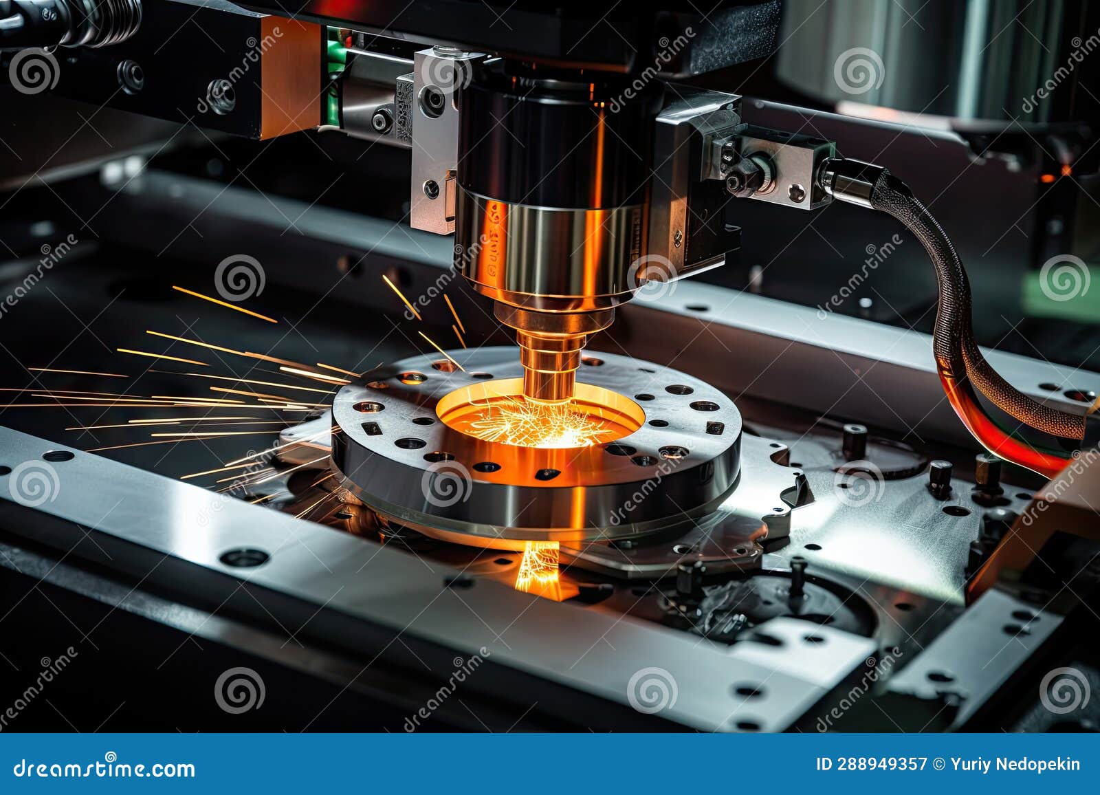 Process of Laser Manufacturing High-precision Components Stock Image ...
