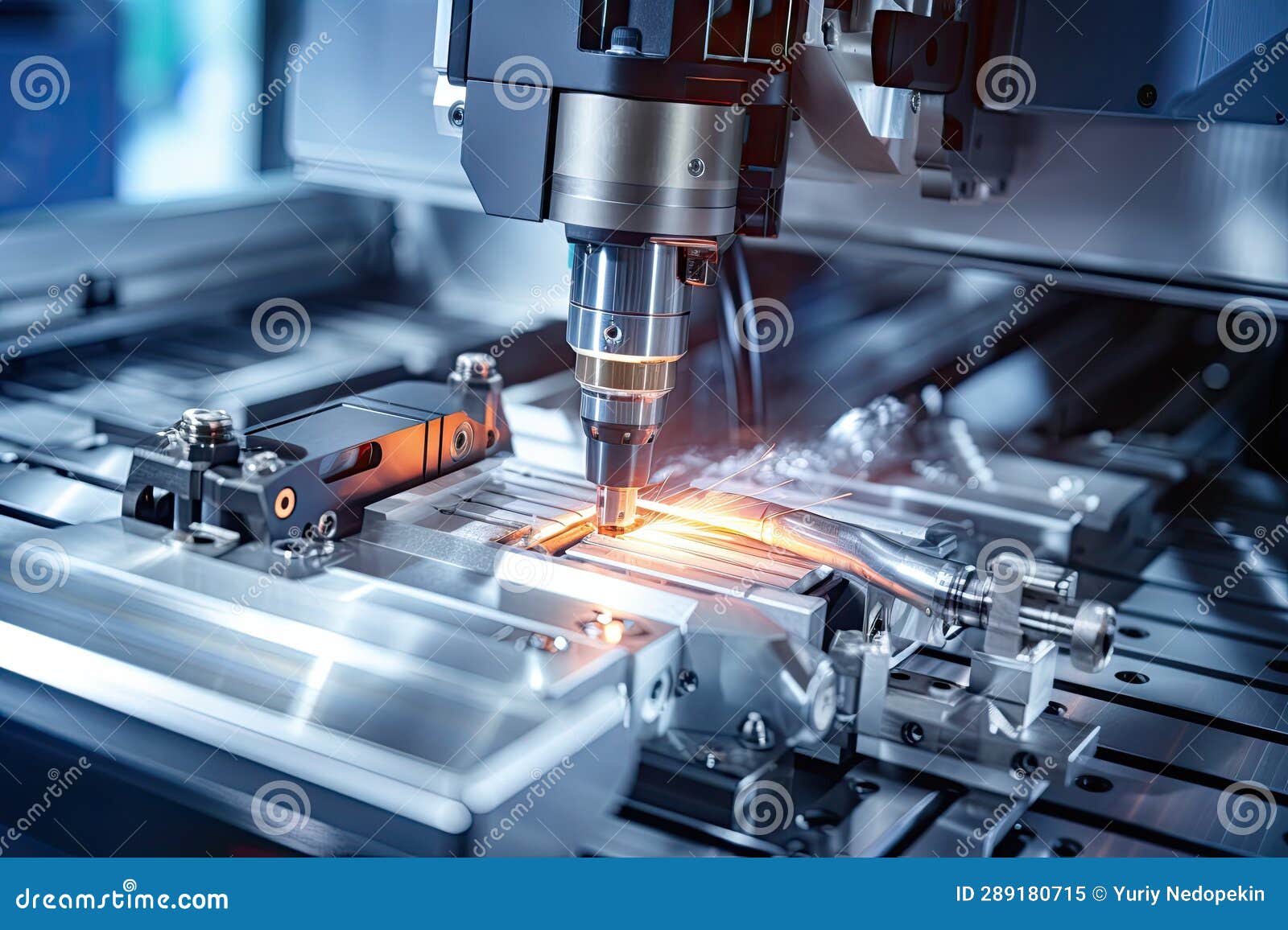 Process of Laser Manufacturing High-precision Components Stock Image ...