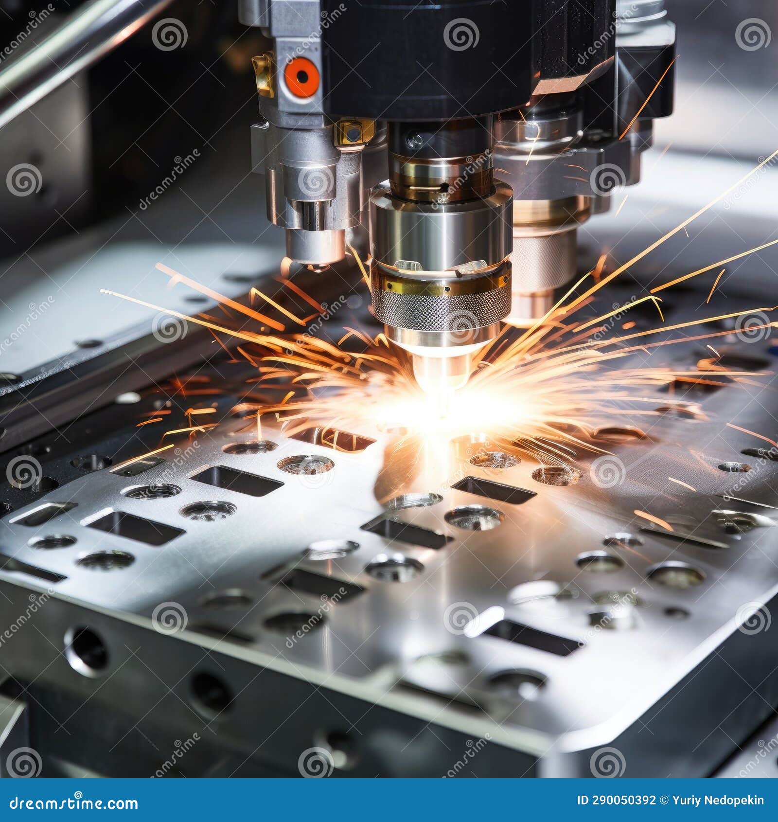 Process of Laser Manufacturing High-precision Components Stock Photo ...
