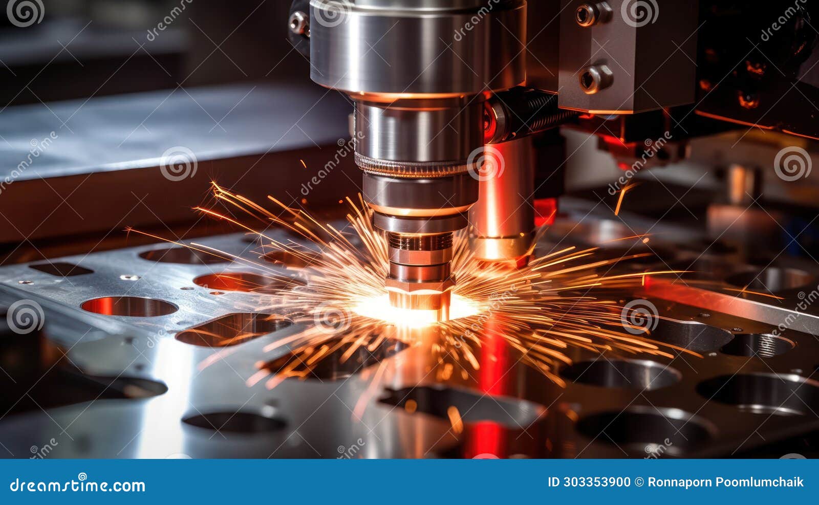 The Process of Laser Manufacturing High-precision Components Represents ...