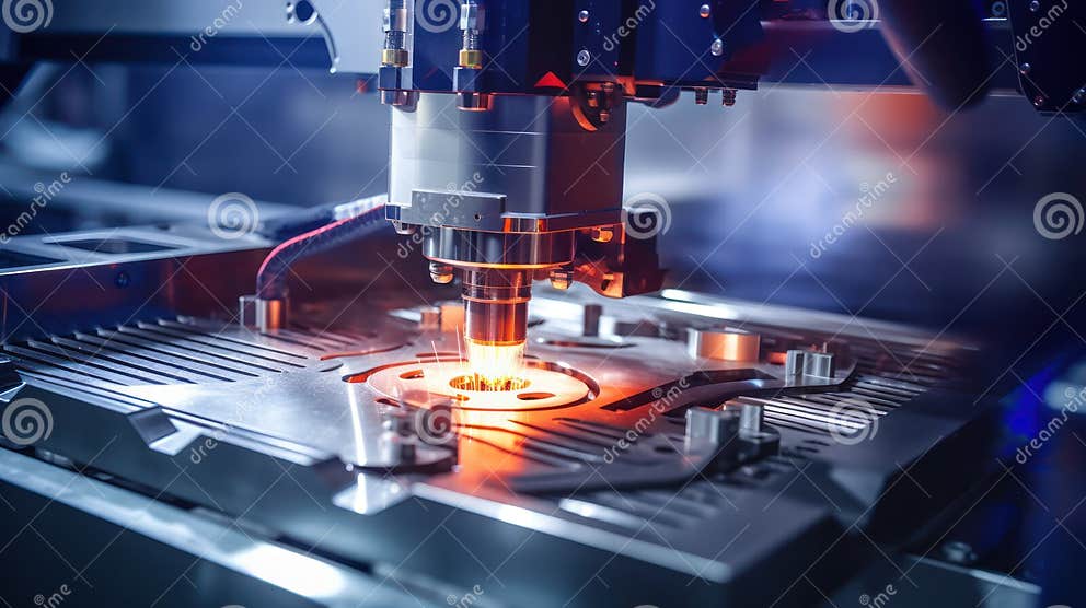 The Process of Laser Manufacturing High-precision Components Represents ...