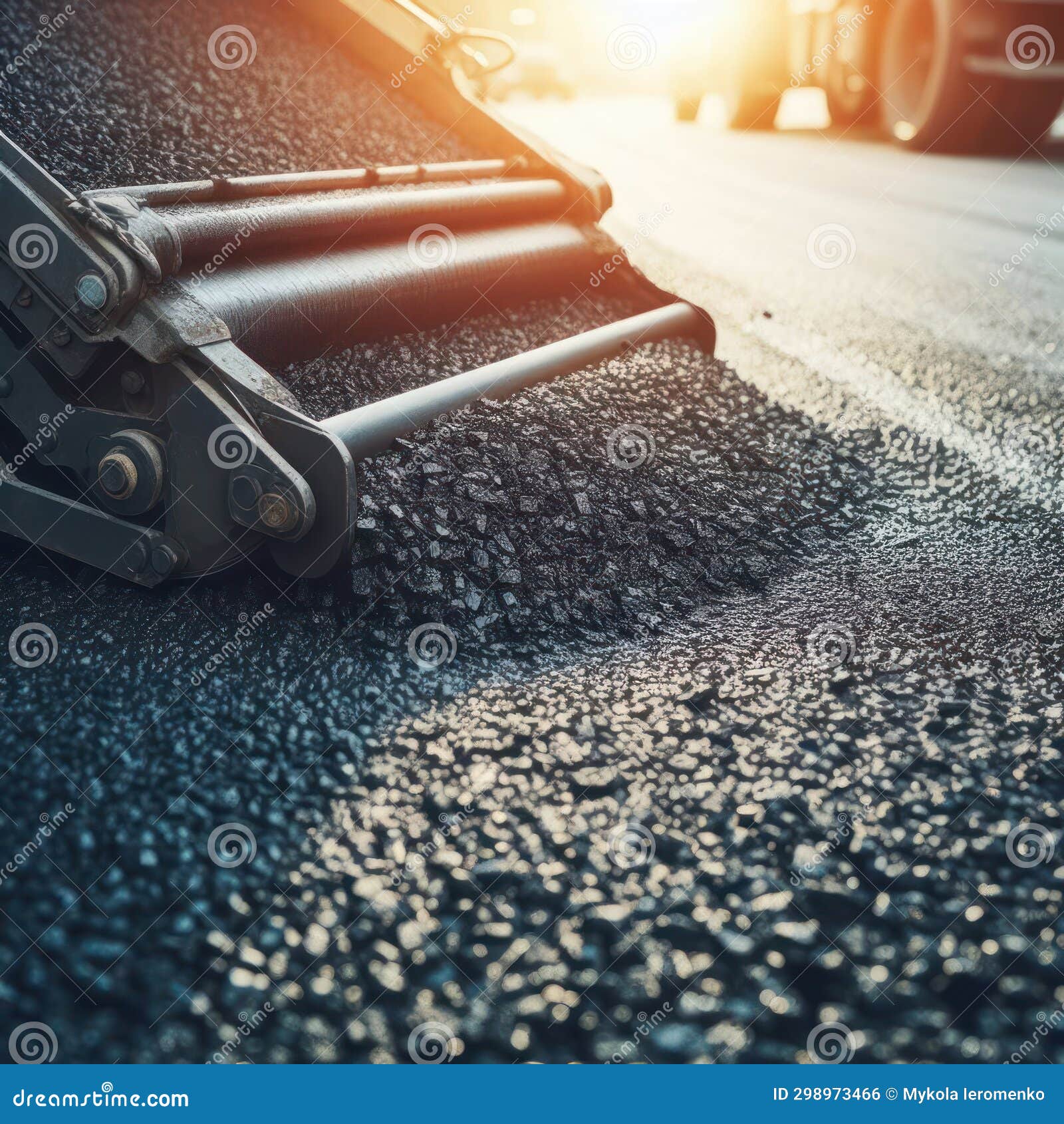 The Process of Laying Asphalt, Close-up. Stock Illustration ...
