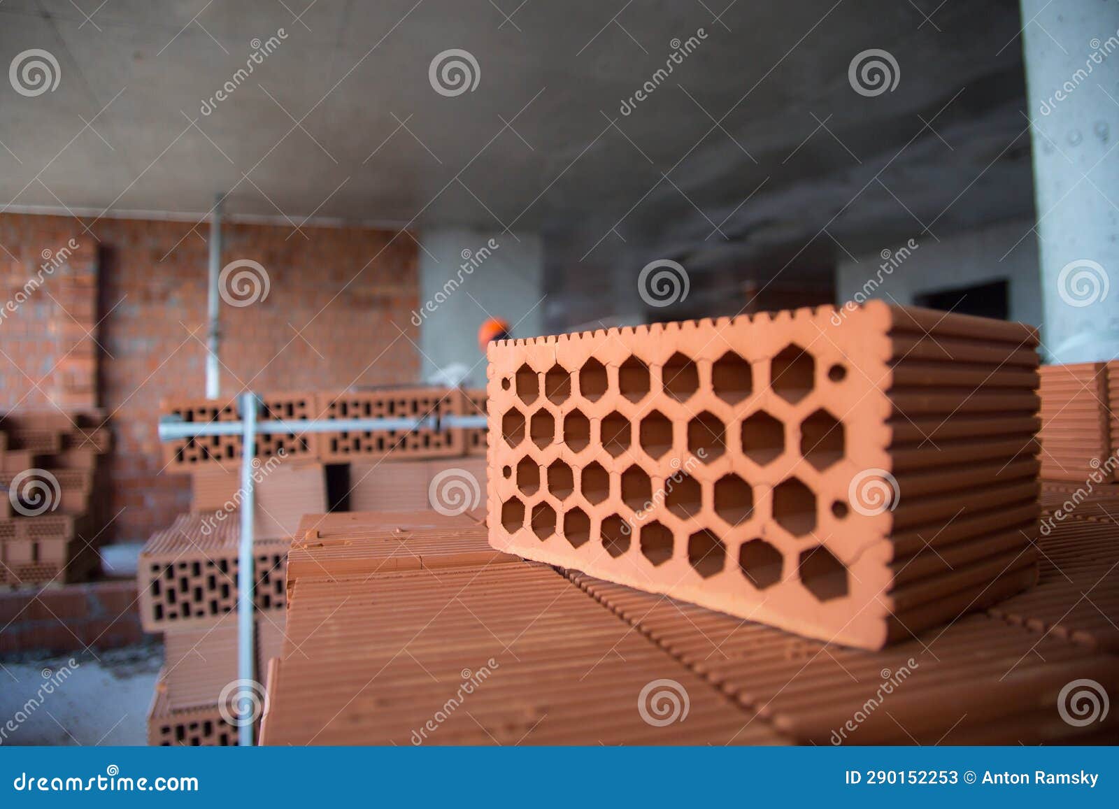 The Process of Laying Bricks on Construction Site Stock Image - Image ...