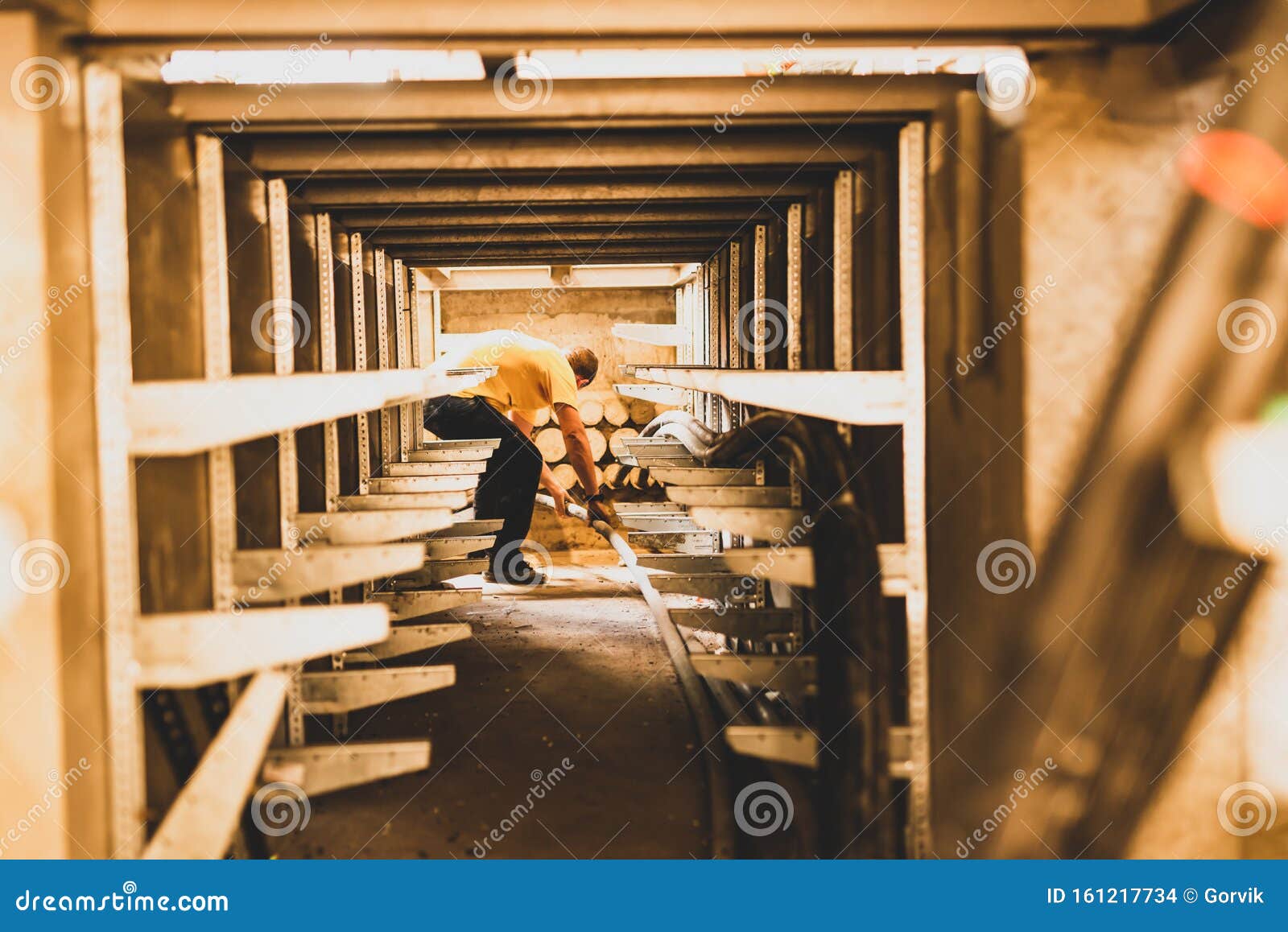 The Process of Laying a High-voltage Cable in a Cable Tunnel Editorial ...