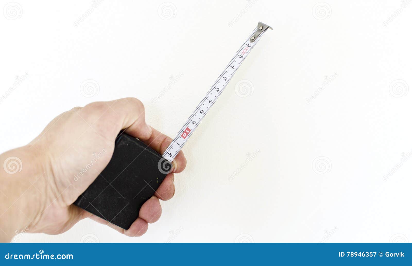 The Process Length Measurement Using a Measuring Tape Stock Image ...