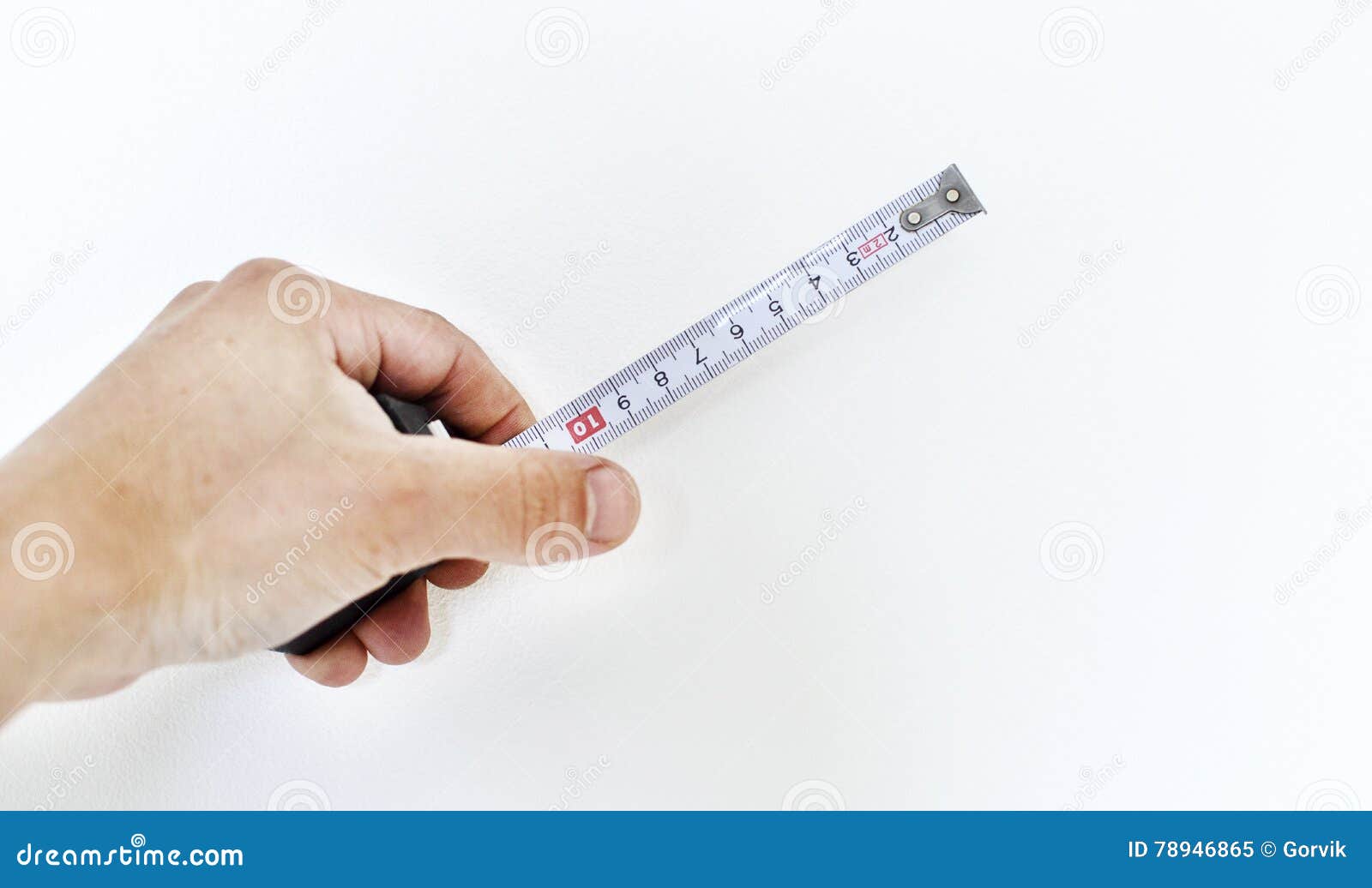 The Process Length Measurement Using a Measuring Tape Stock Image ...