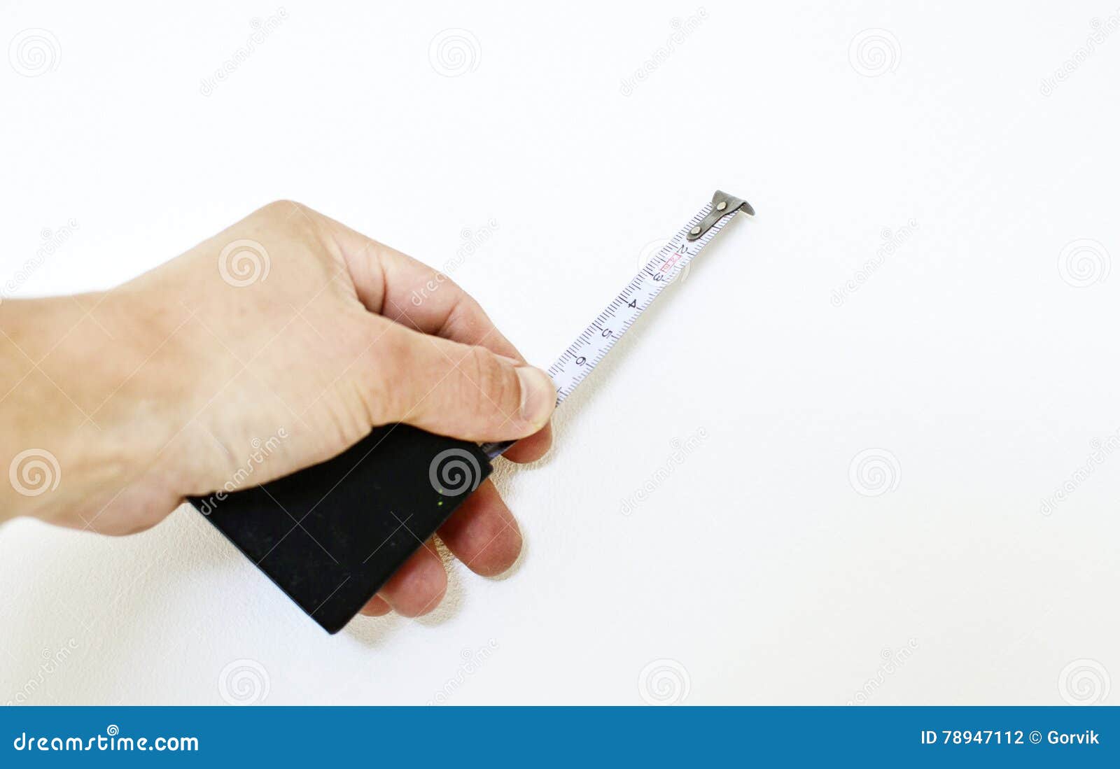 The Process Length Measurement Using a Measuring Tape Stock Photo ...