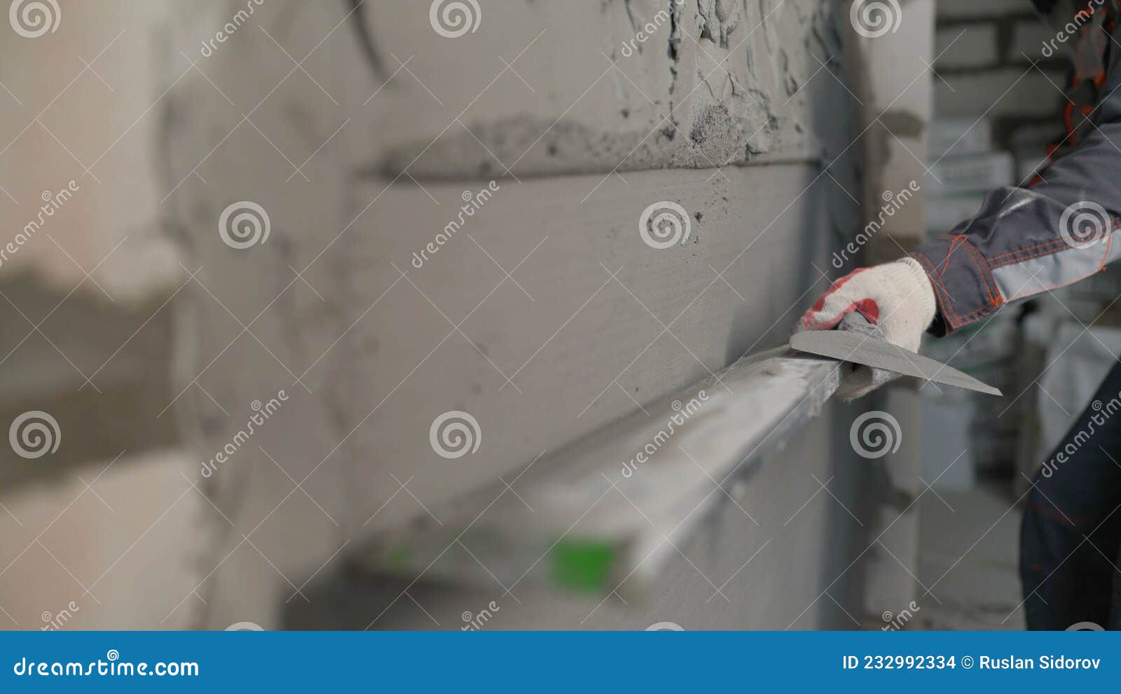 The Process of Leveling Plaster According To the Rule after Application ...