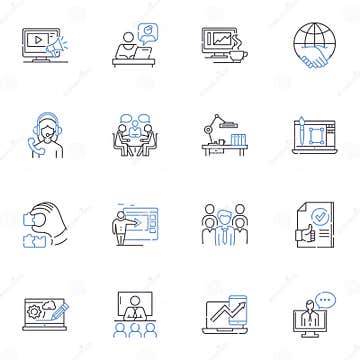 Process Line Icons Collection. Workflow, Procedure, System, Methodology ...