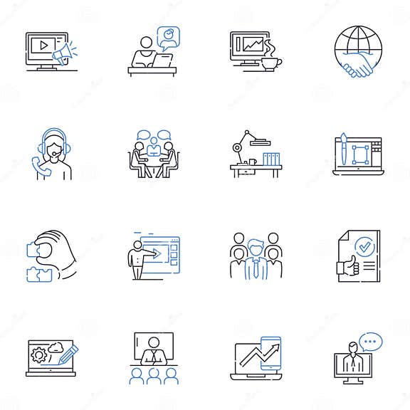 Process Line Icons Collection. Workflow, Procedure, System, Methodology ...
