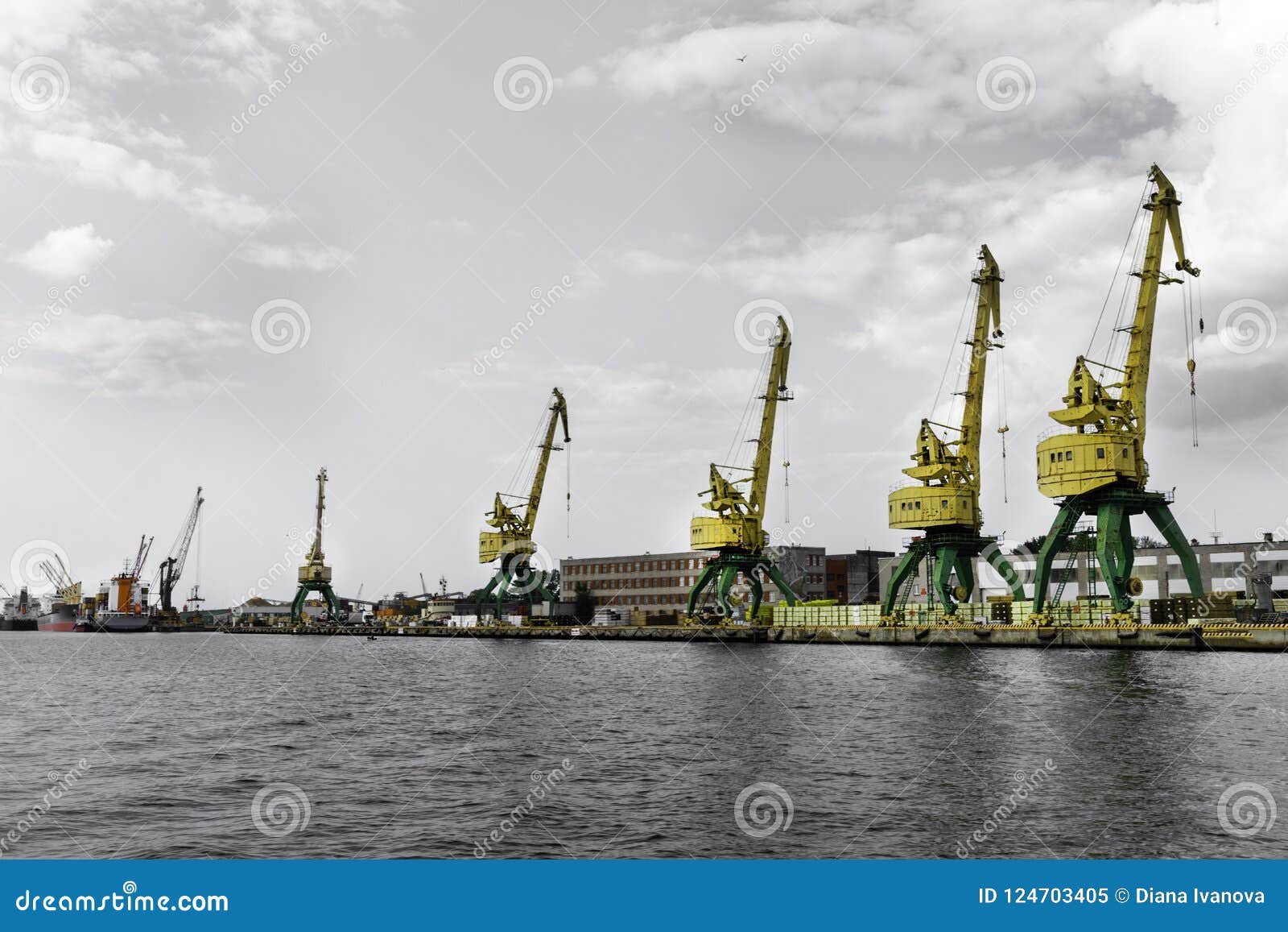 Process of Loading Containers on Trucks by Container Loader at Huge ...