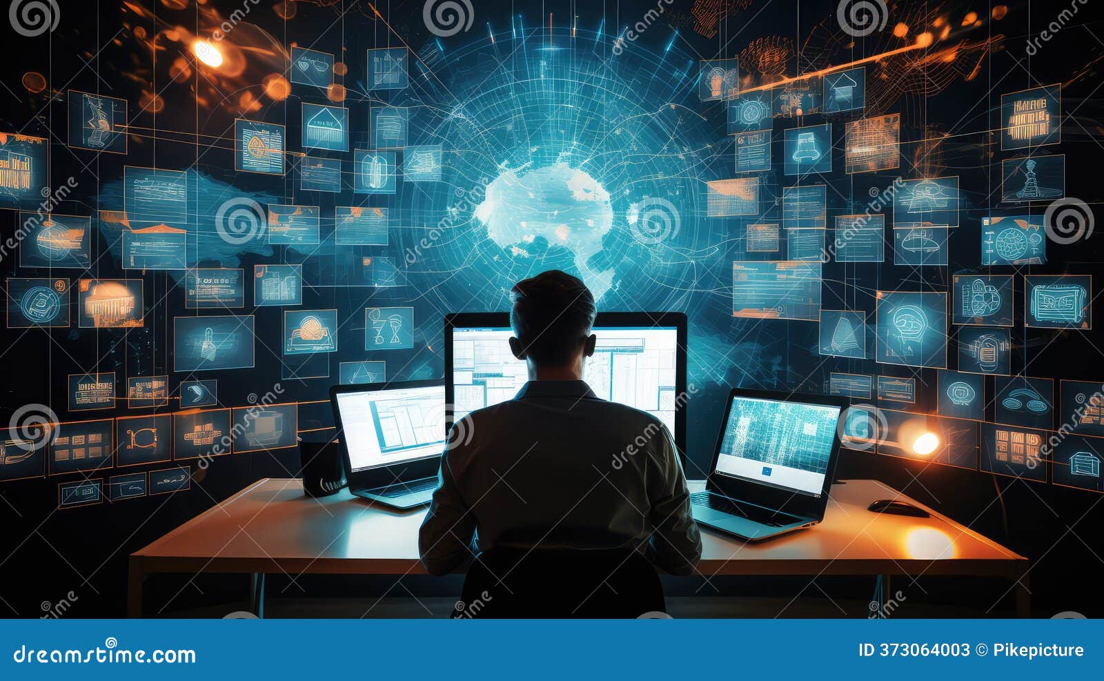 Set Loading Data Window, Monitor With Graph Chart, Different Files, Network Cloud Connection ...