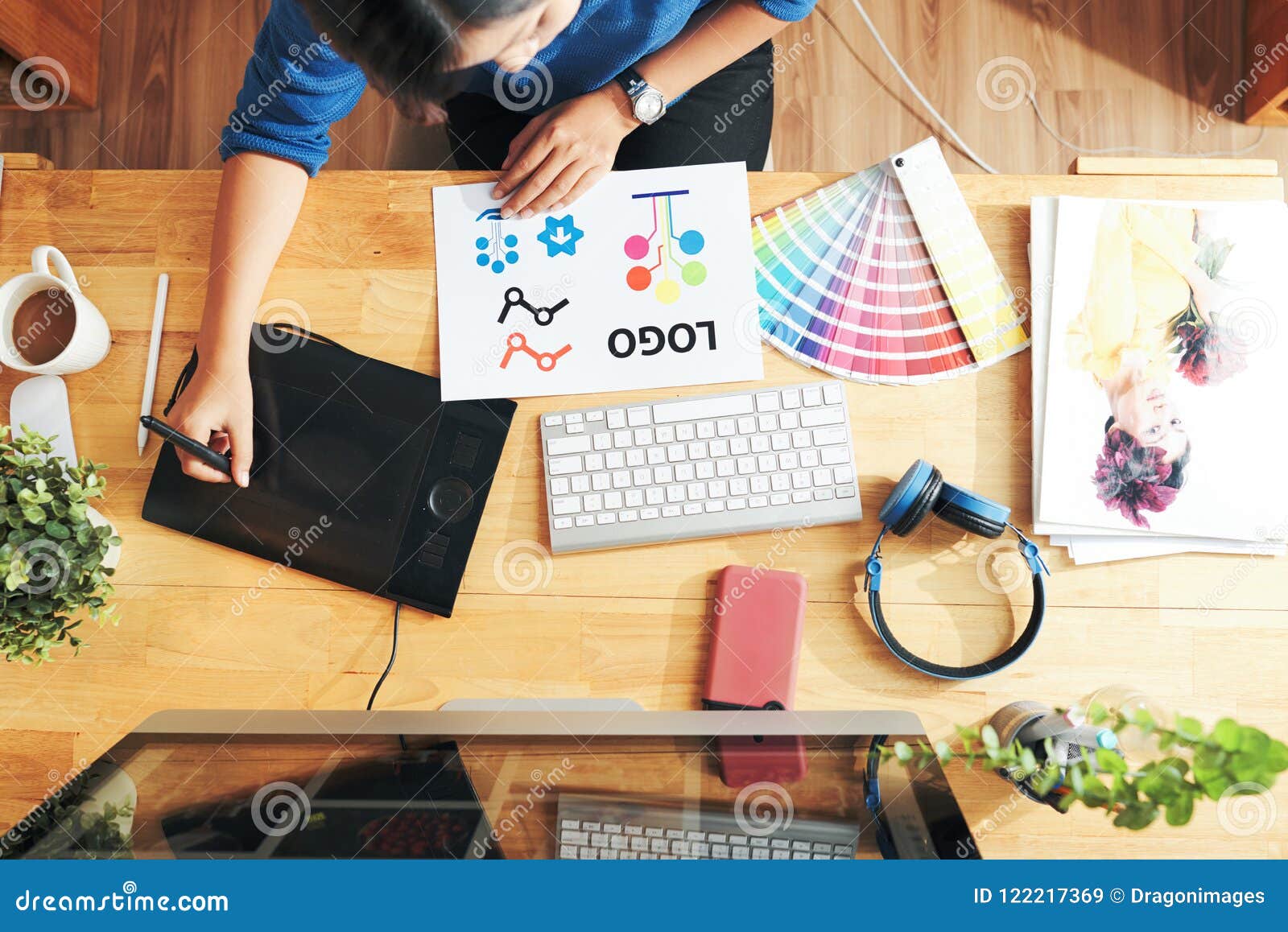 Process of Logo Development Stock Image - Image of table, creative ...