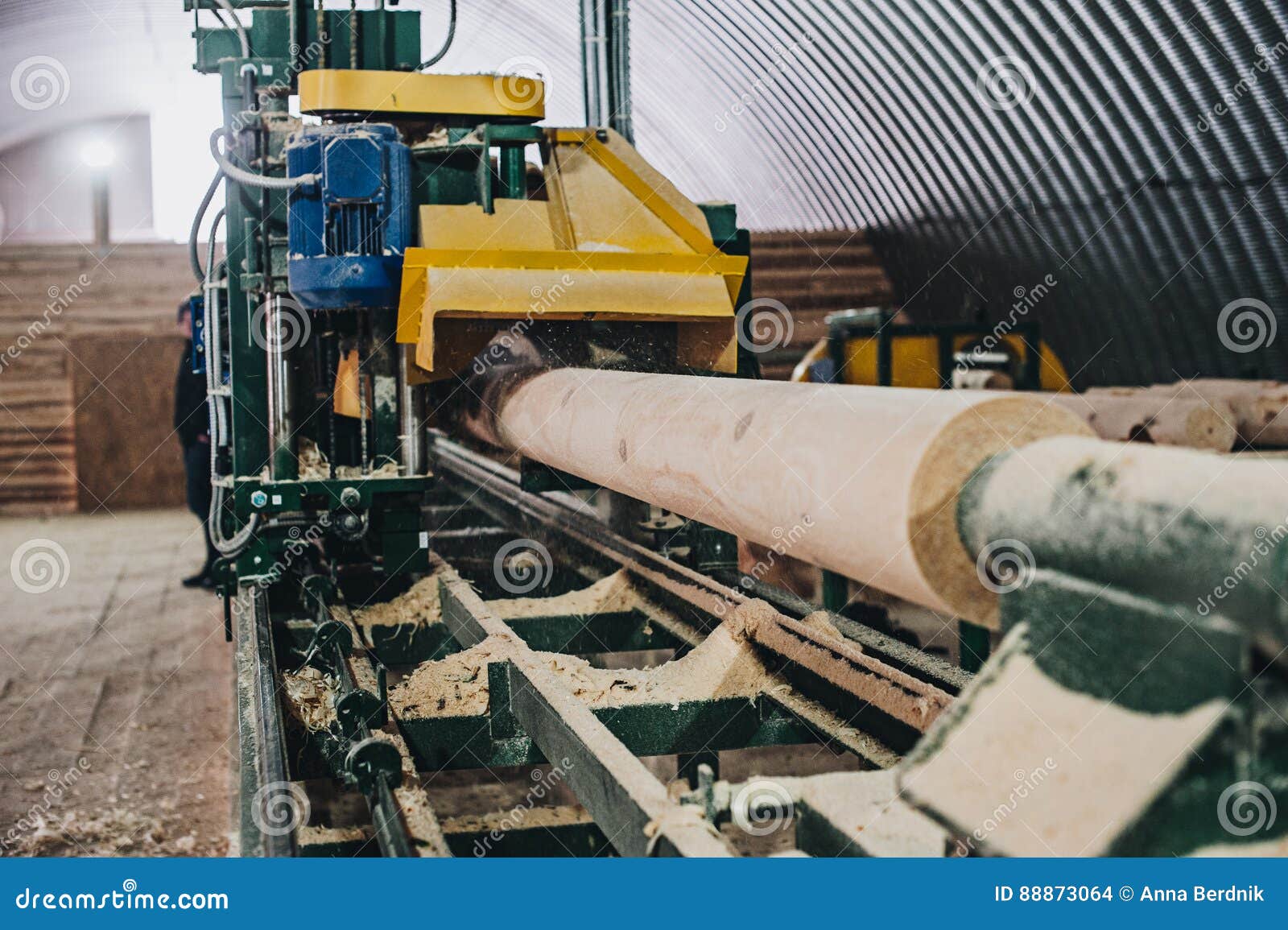 Process of Machining Logs in a Machine Stock Photo - Image of abstract ...