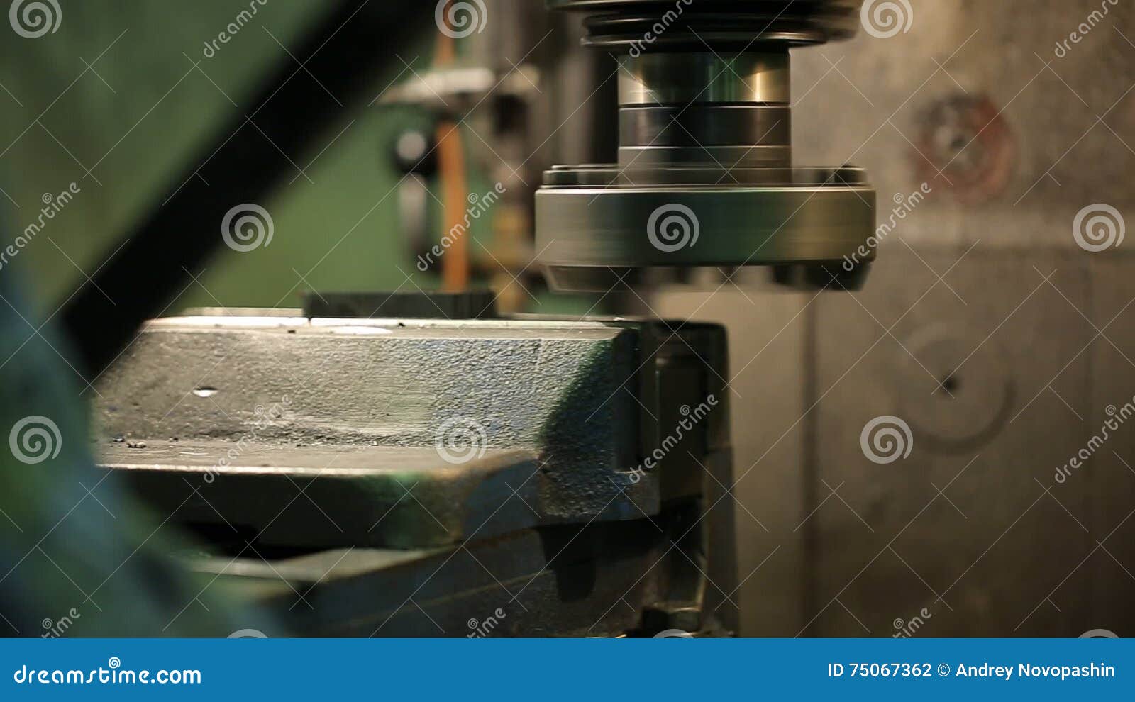 Process of Machining Metal Parts on a Vertical Milling Machine. Stock ...