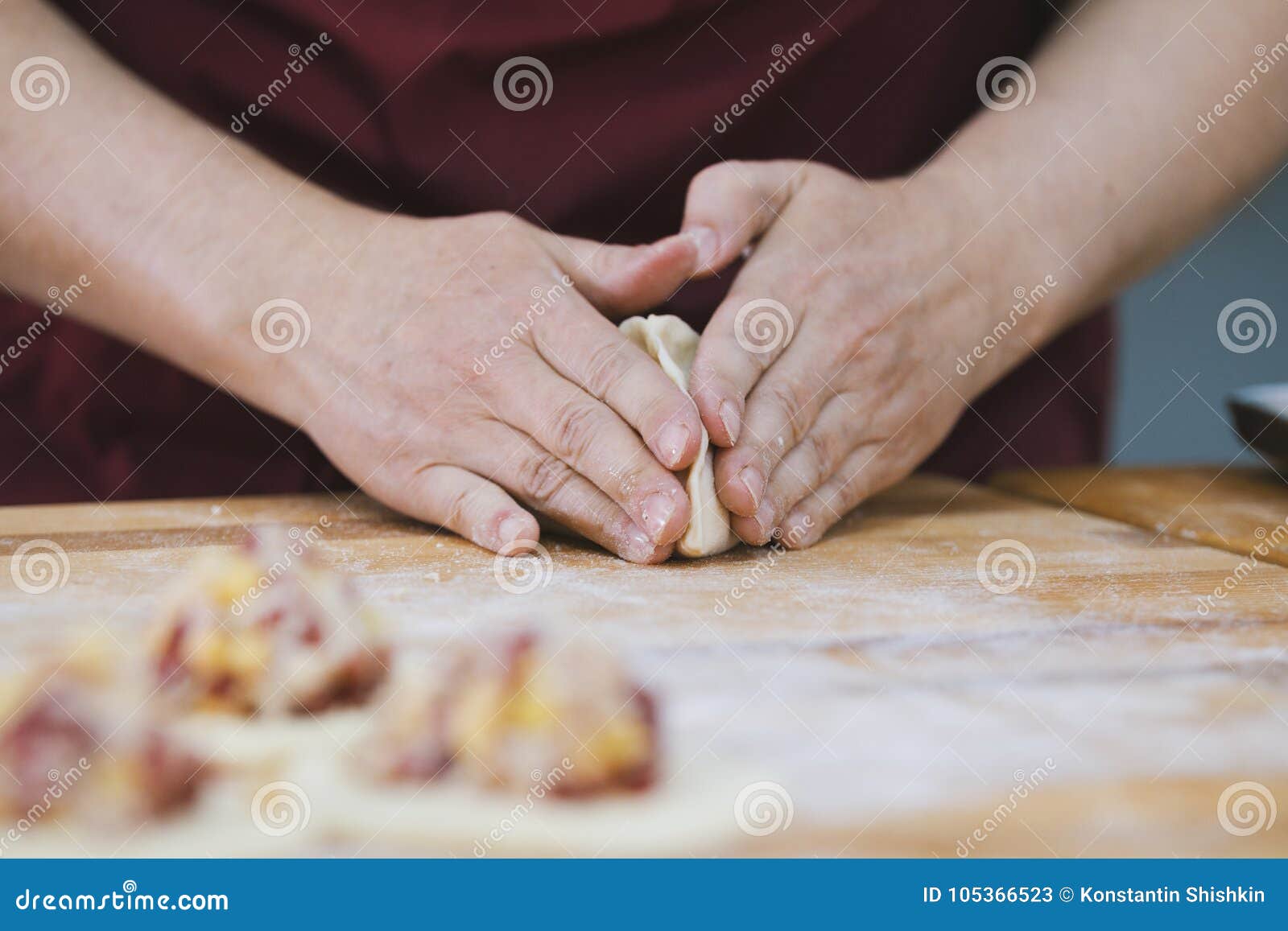 The Process of Making Bakery Products with Hands Stock Image - Image of ...