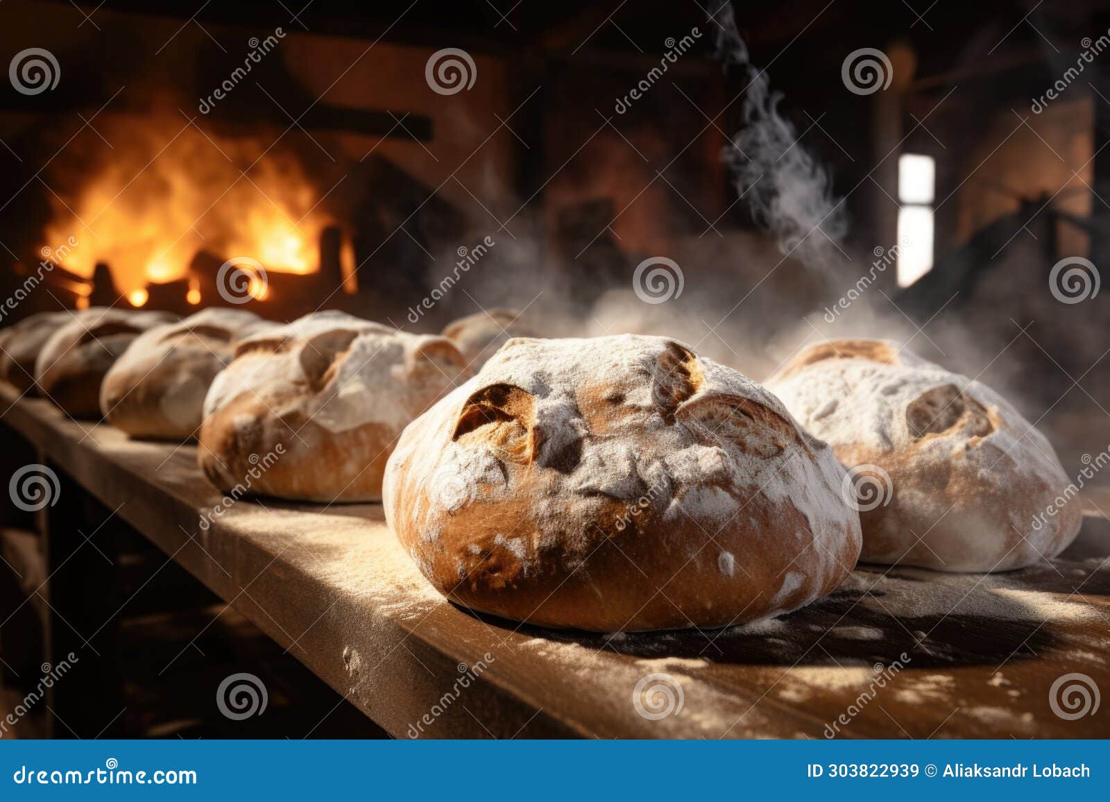 The Process of Making Bread in the Bakery Oven Stock Illustration ...