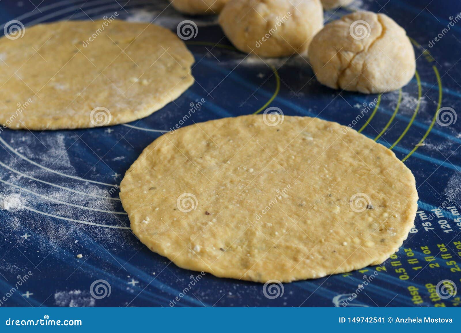 Process of Making Bread: the Dough is Rolled Out on the Working Surface ...