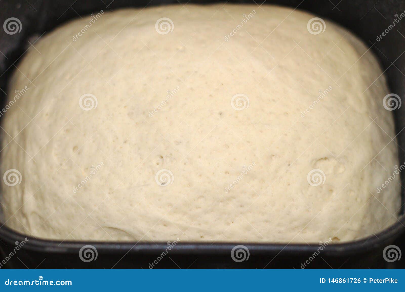 The Process of Making Bread at Home. Dough in Bread Maker Stock Photo ...