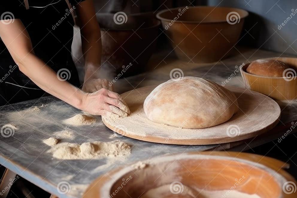 Process of Making Bread, from Kneading and Shaping the Dough To Baking ...