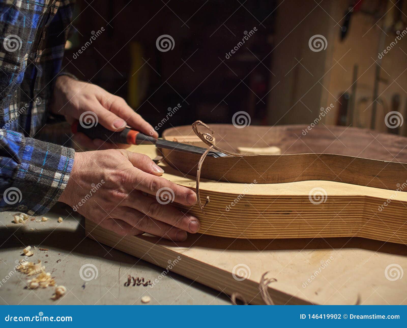 The Process of Making Classical Guitar. Stock Photo - Image of ...