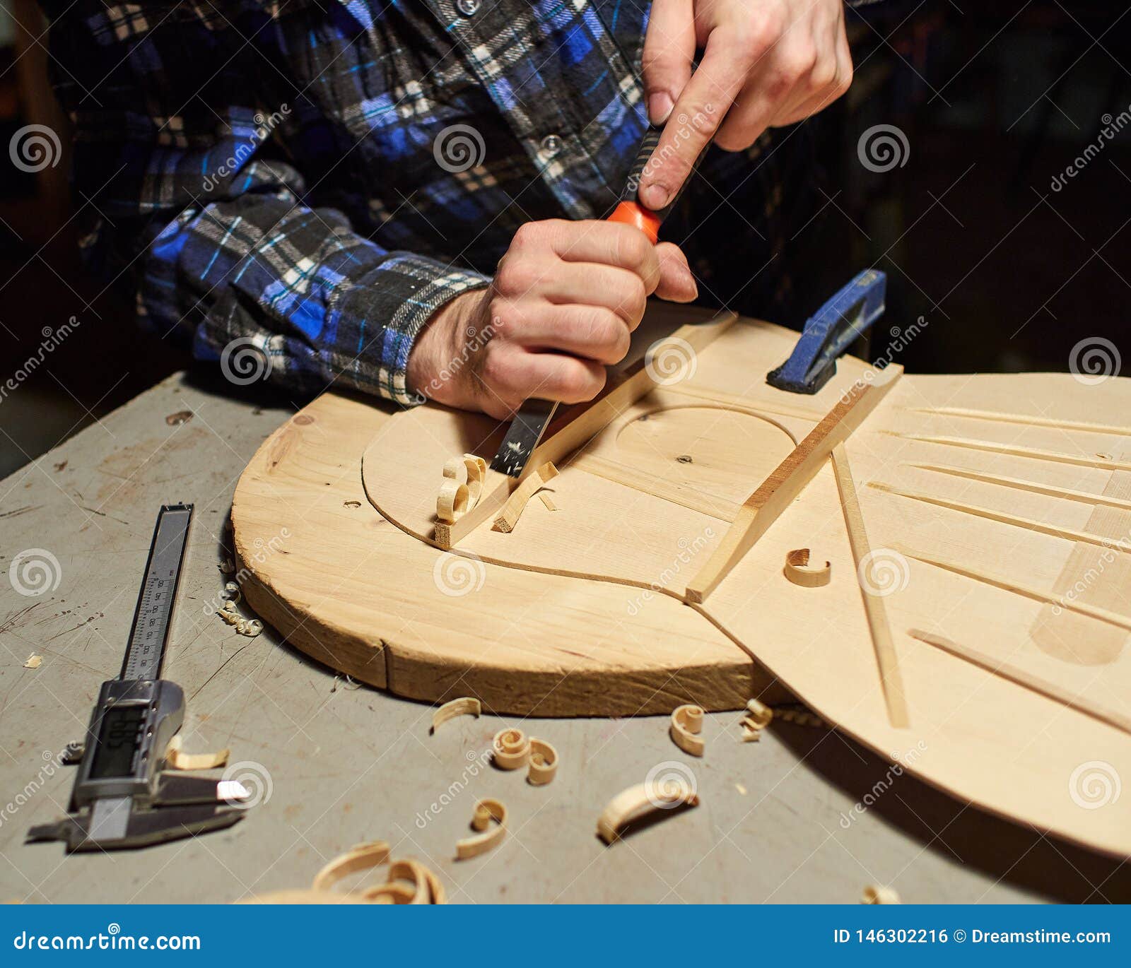 The Process of Making Classical Guitar. Stock Photo - Image of guitar ...