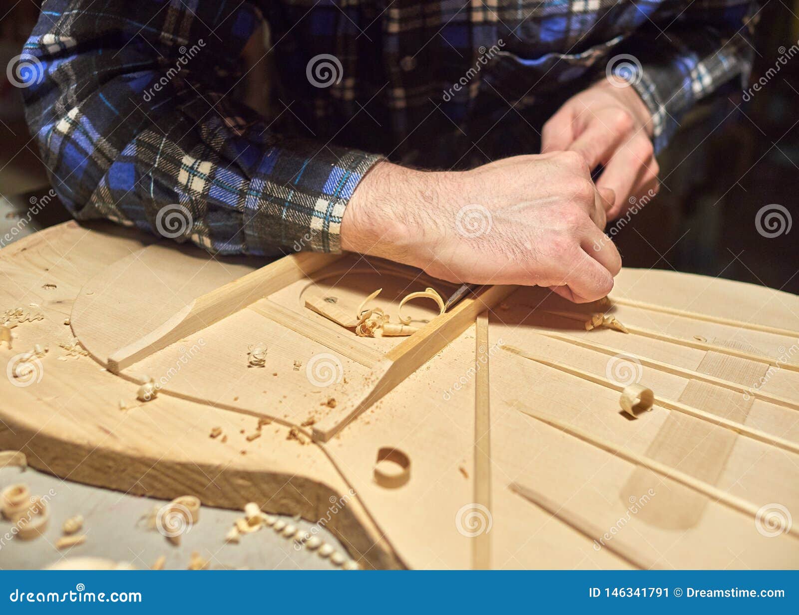 The Process of Making Classical Guitar. Stock Image - Image of manual ...