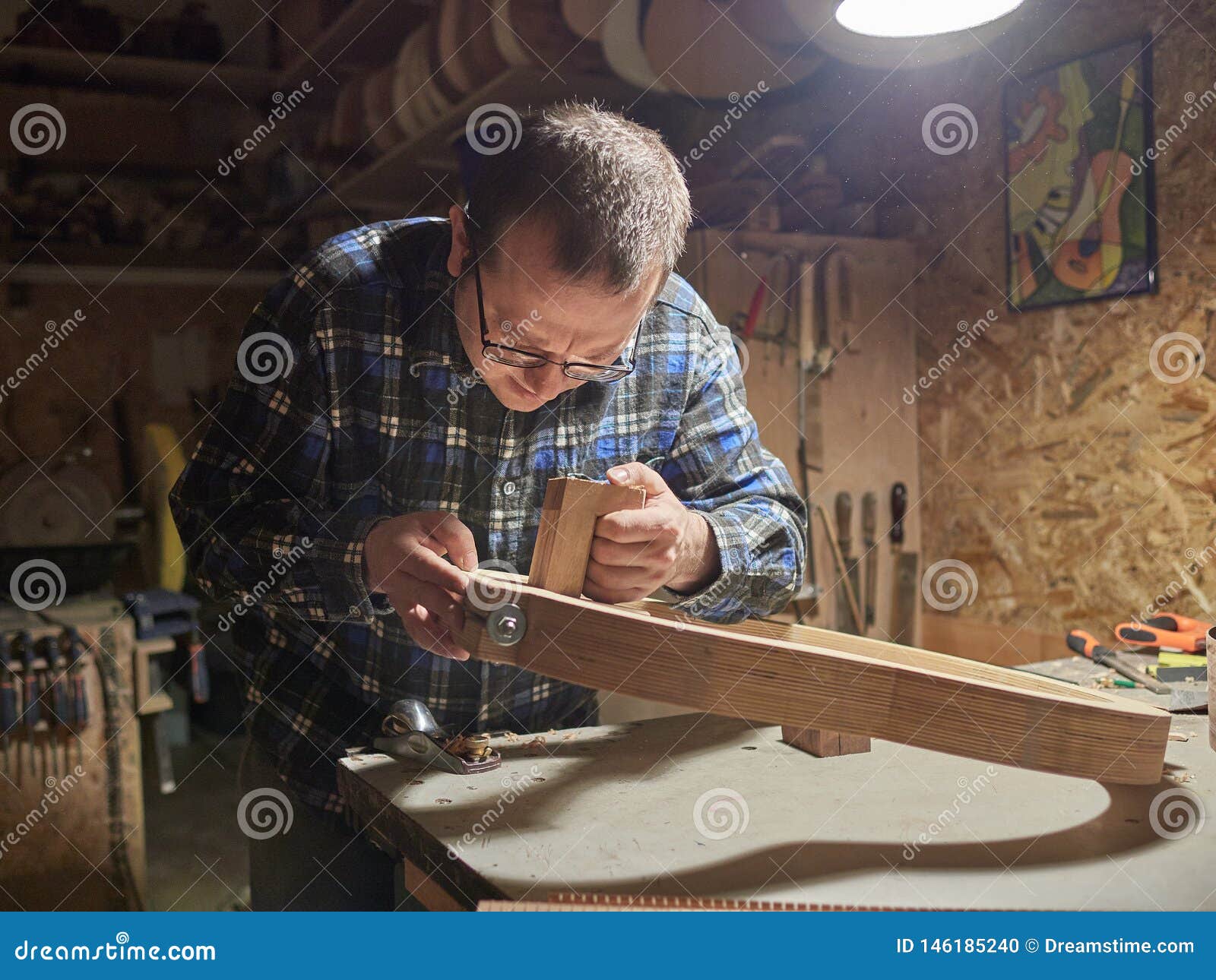 The Process of Making Classical Guitar. Stock Photo - Image of ...