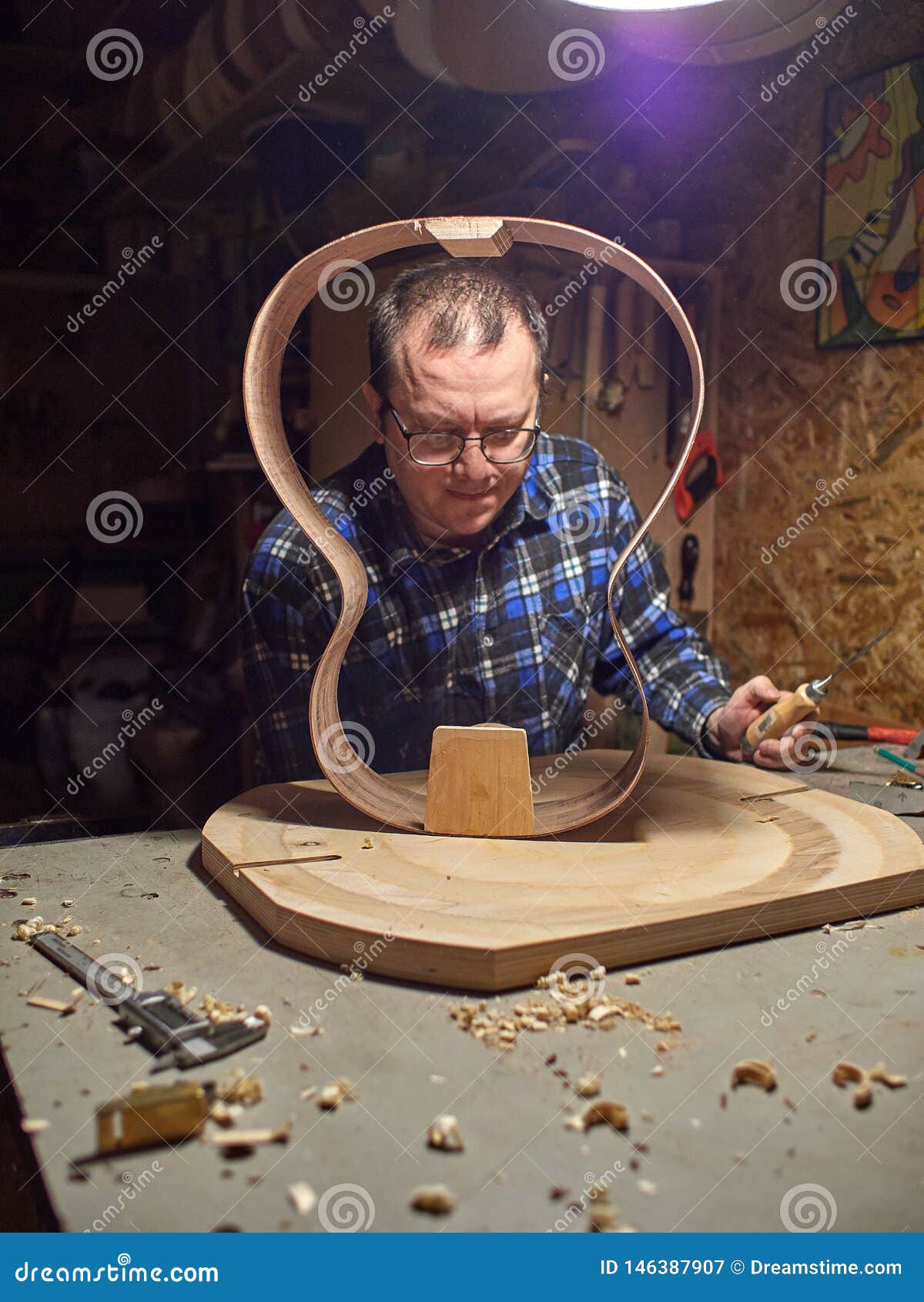 The Process of Making Classical Guitar. Stock Image - Image of luthier ...