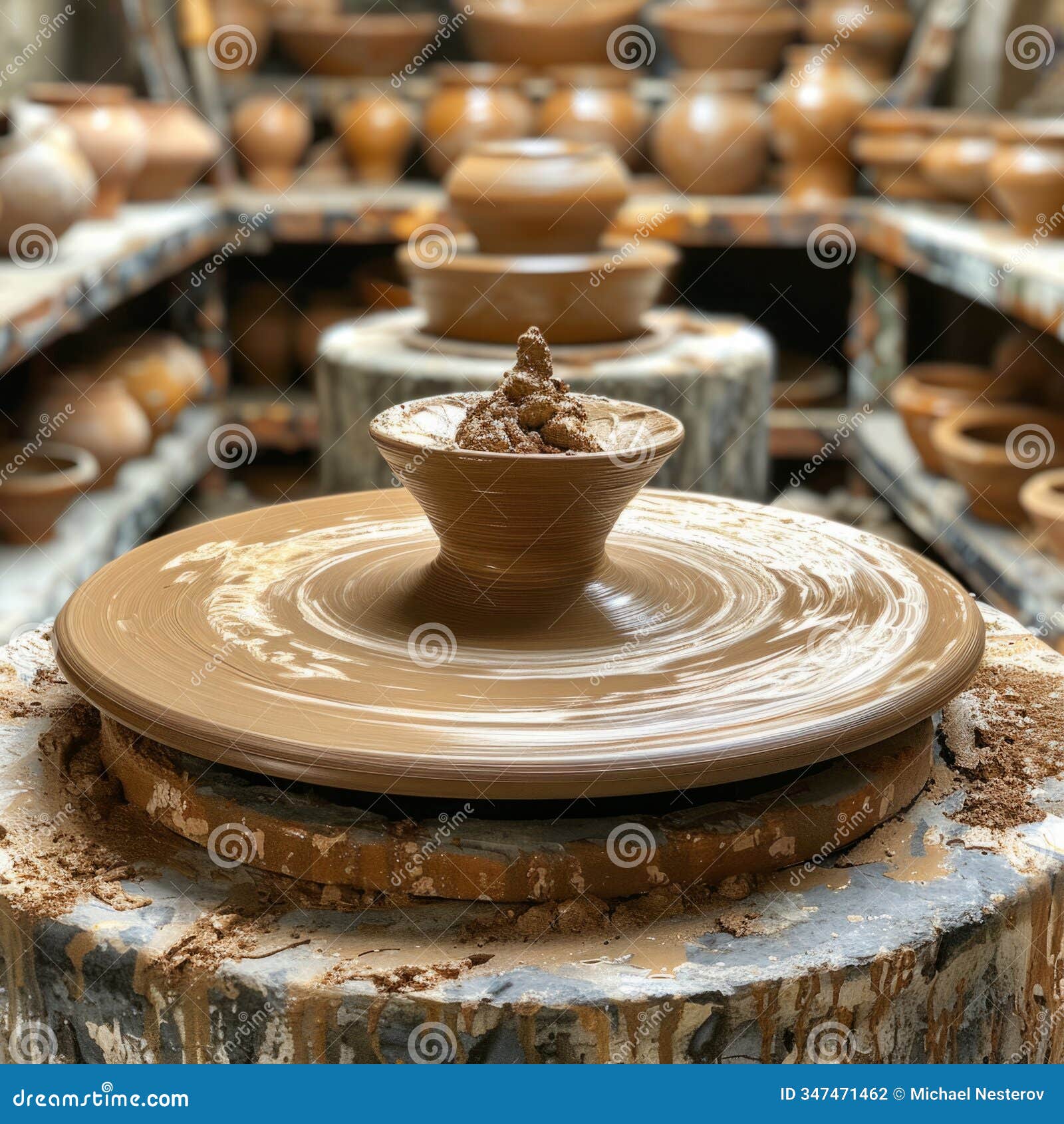 Process of Making Clay Pottery on a Potter S Wheel Stock Photo - Image ...