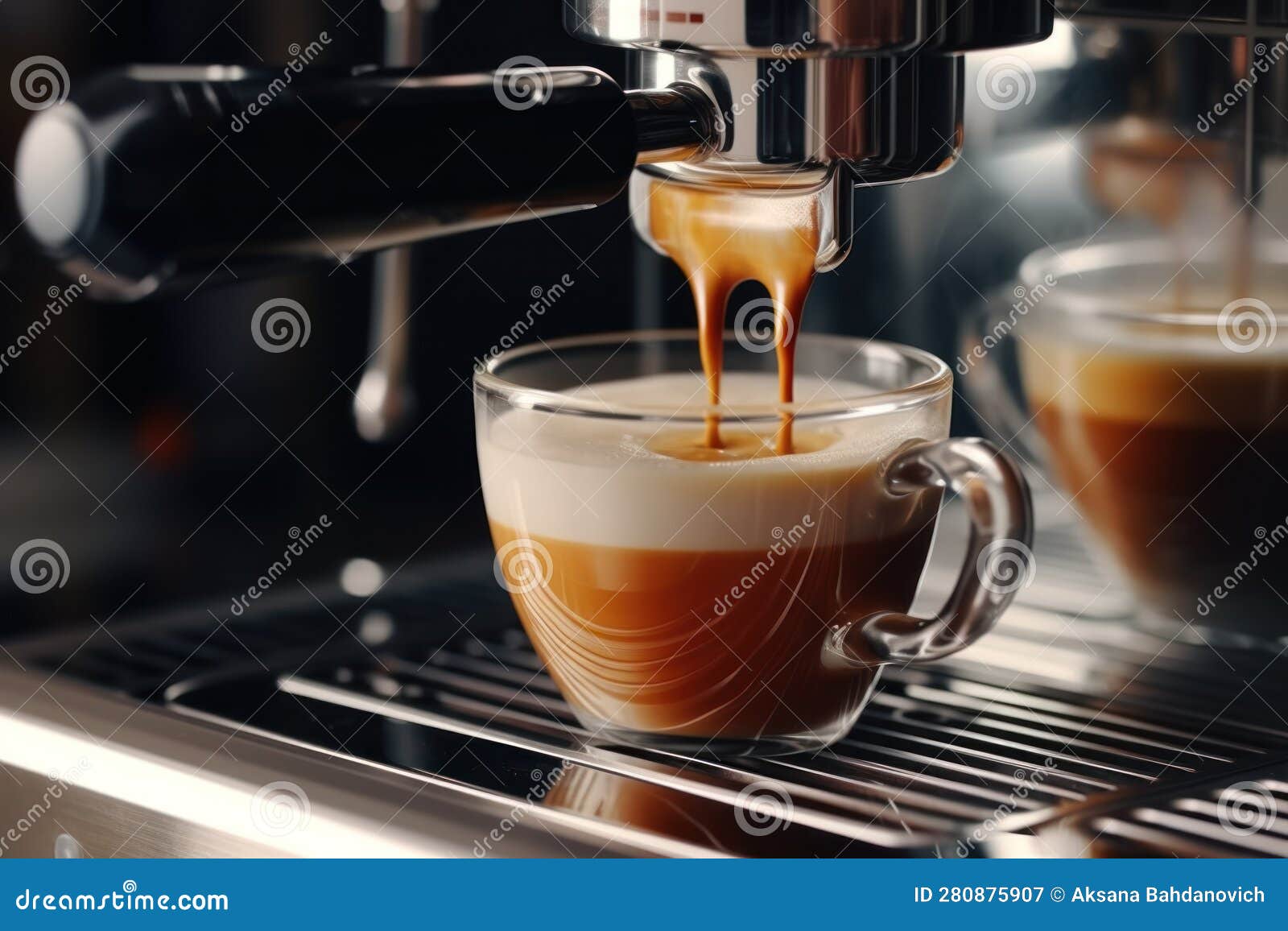 The Process of Making Coffee in a Coffee Machine Genearative Stock ...