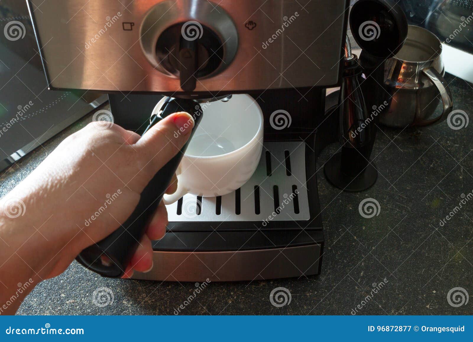 The Process of Making Coffee in a Coffee Machine. Stock Image - Image ...