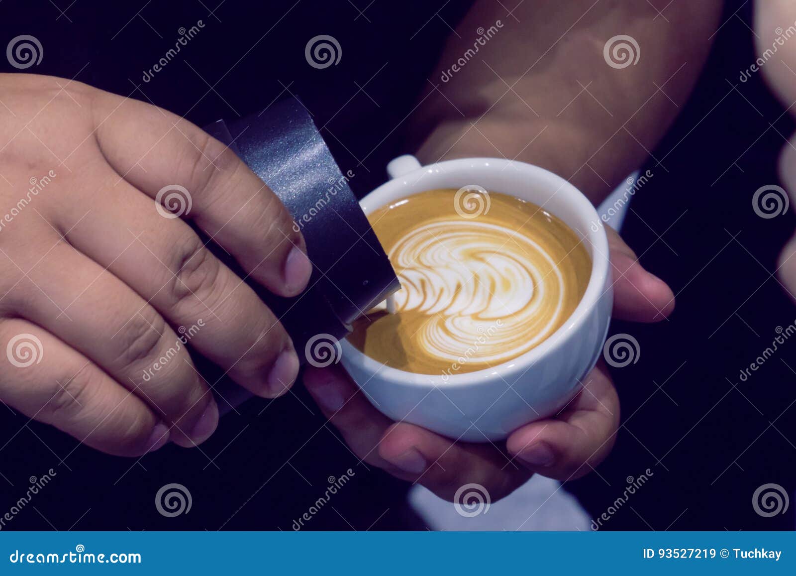 The Process of Making Coffee Stock Image - Image of maker, cappuccino ...