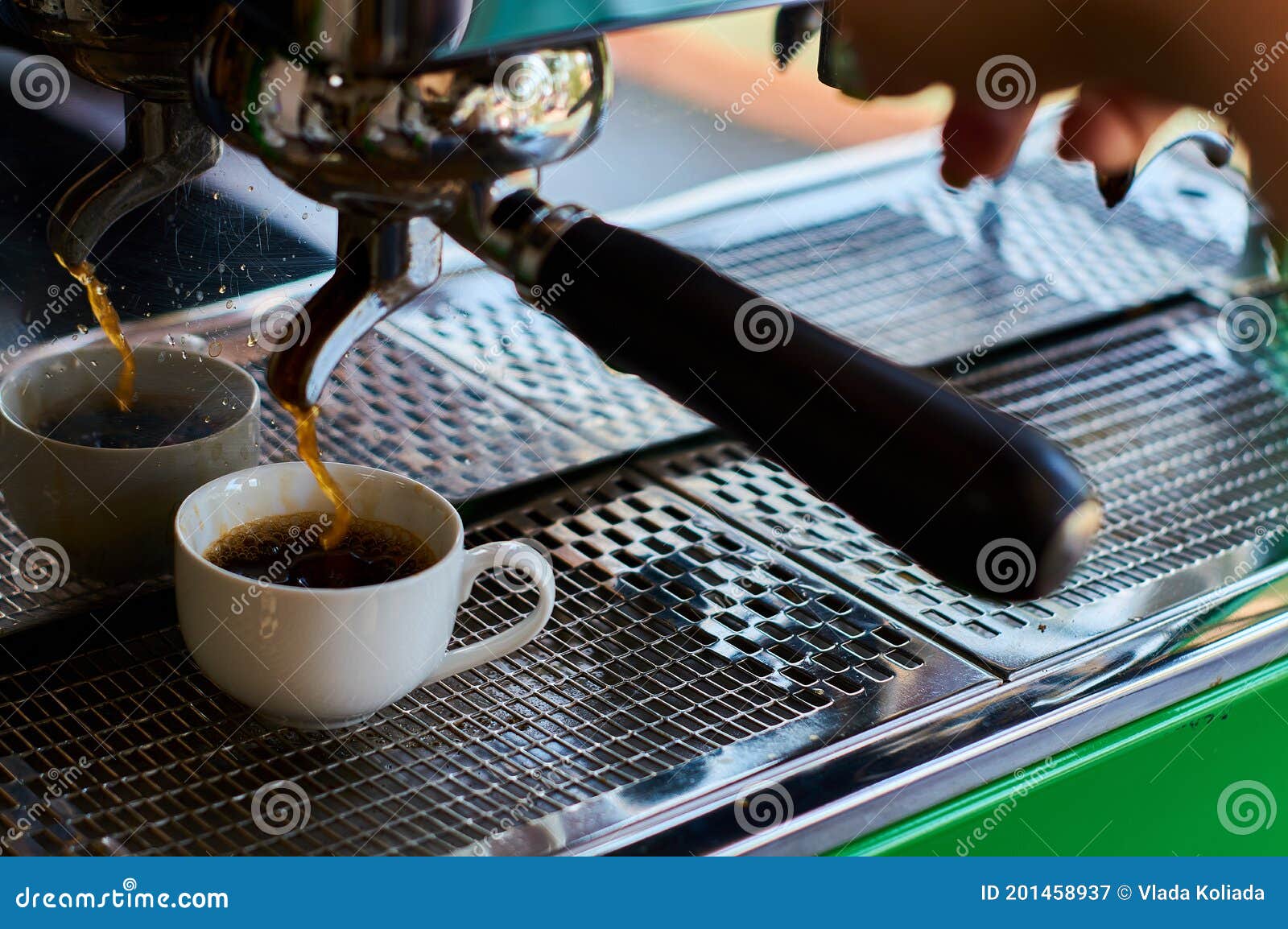 The Process of Making Coffee in White Ceramic Cup on Professional ...