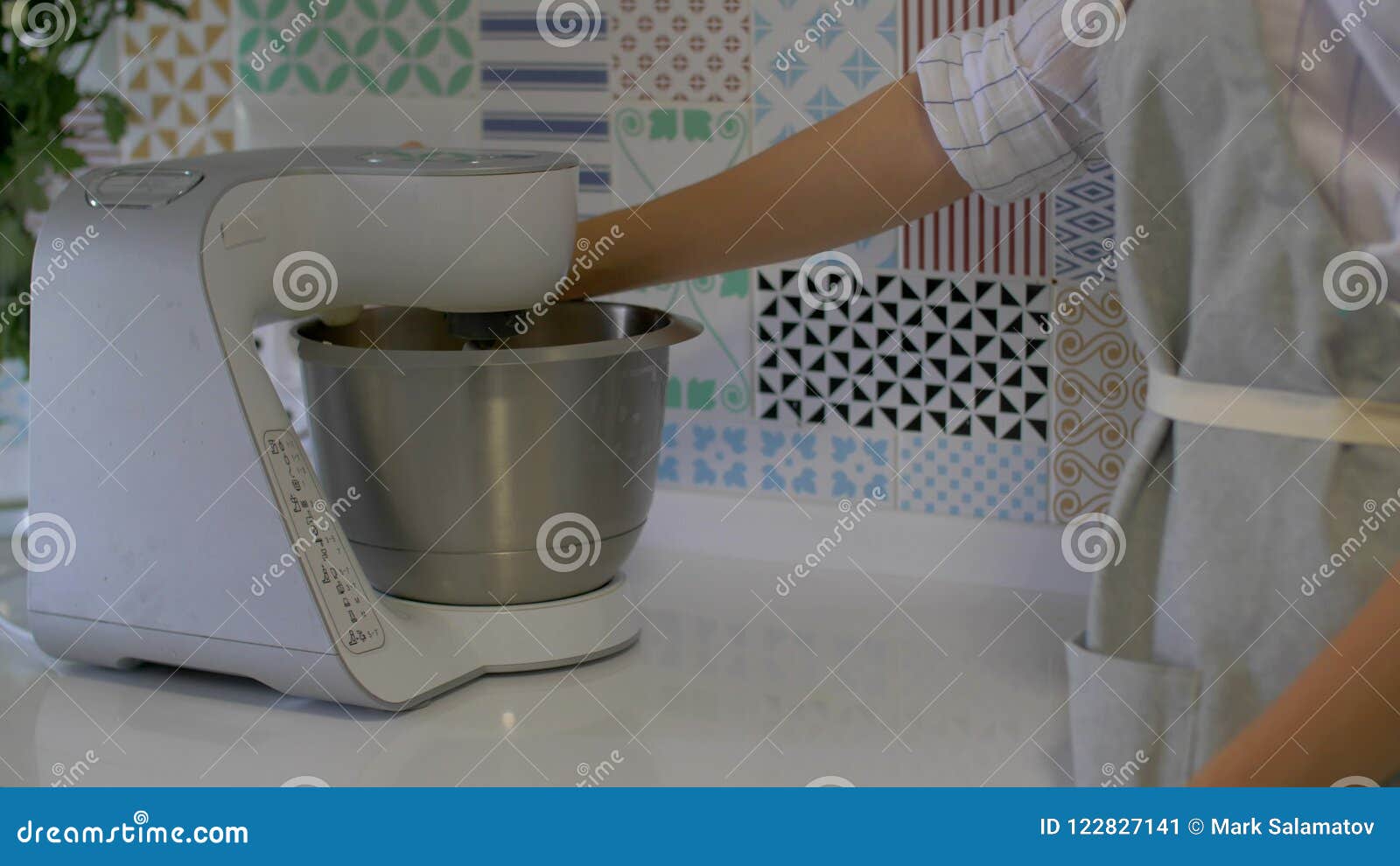 The Process of Making Cream for a Cake. Pastry Chef is Beating the ...