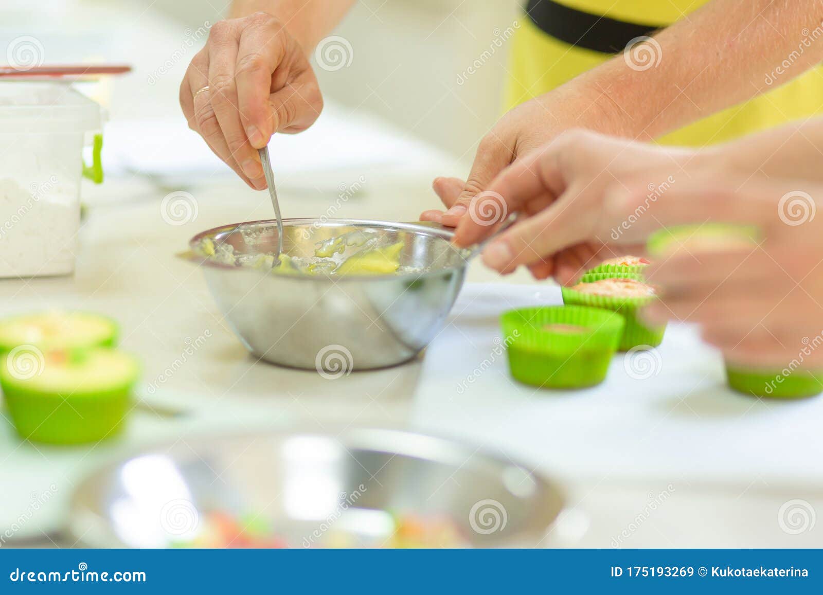 The Process of Making Cupcakes. Creation of Cakes by Professional ...