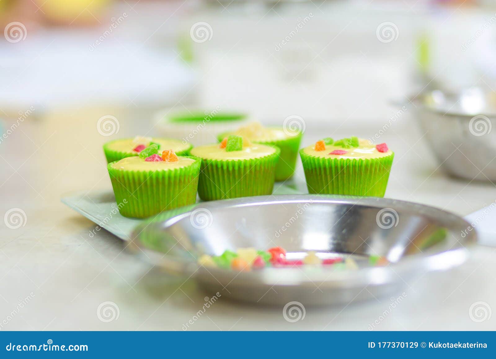 The Process of Making Cupcakes. Creation of Cakes by Professional ...