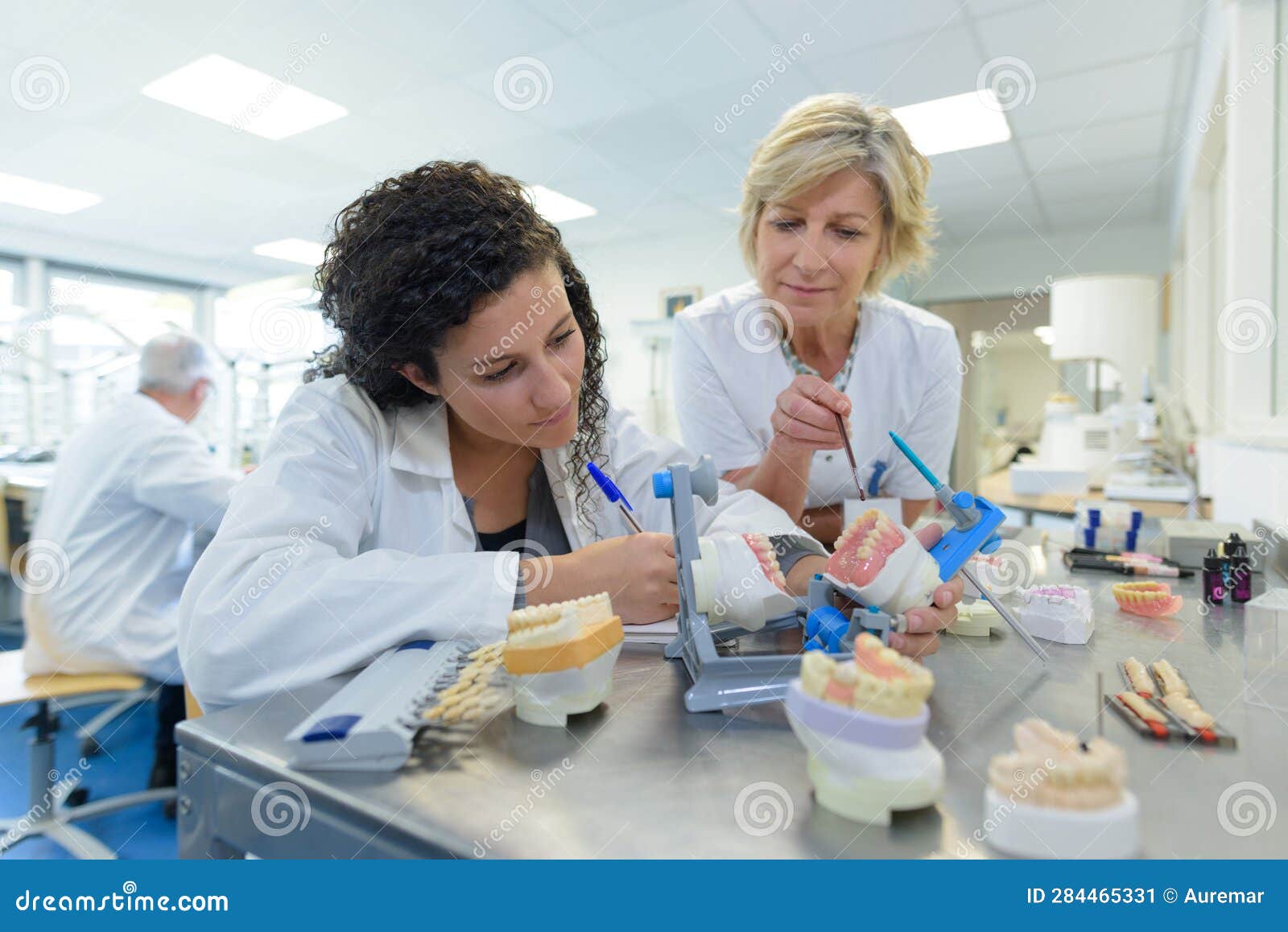 Process Making Dental Prosthesis in Dental Laboratory Stock Image ...