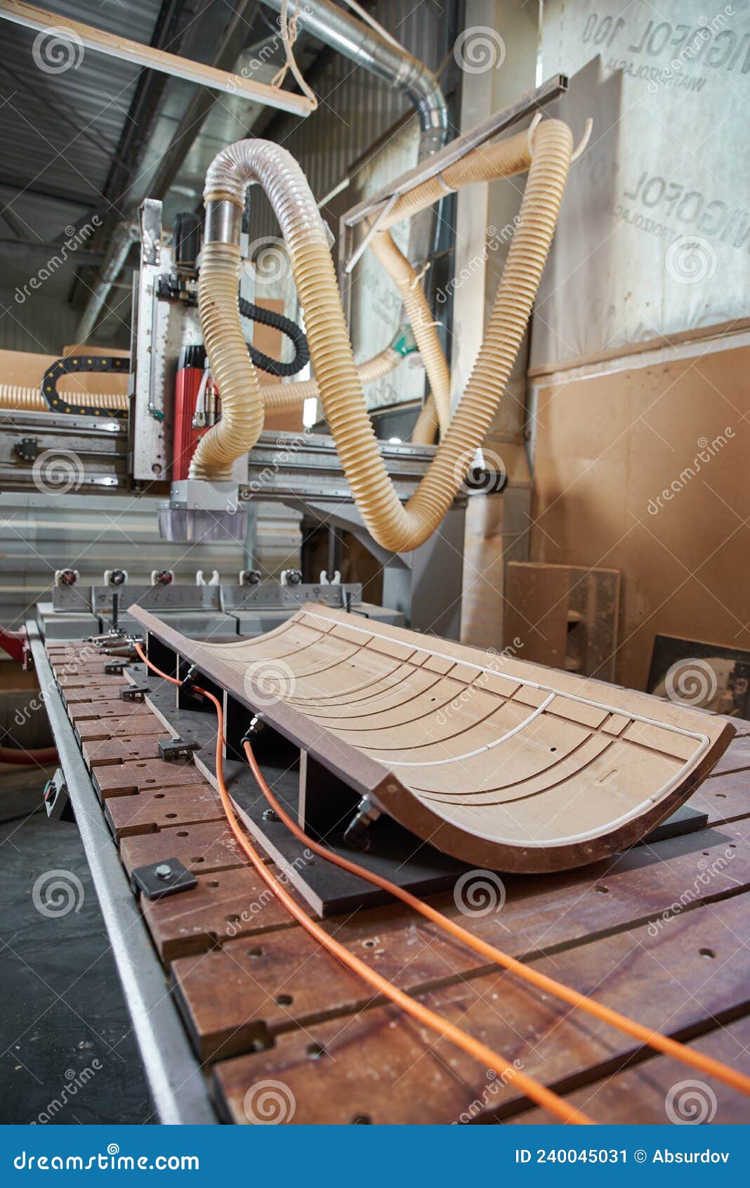 The Process of Making Doors, Laminating Chipboard at the Factory Stock ...