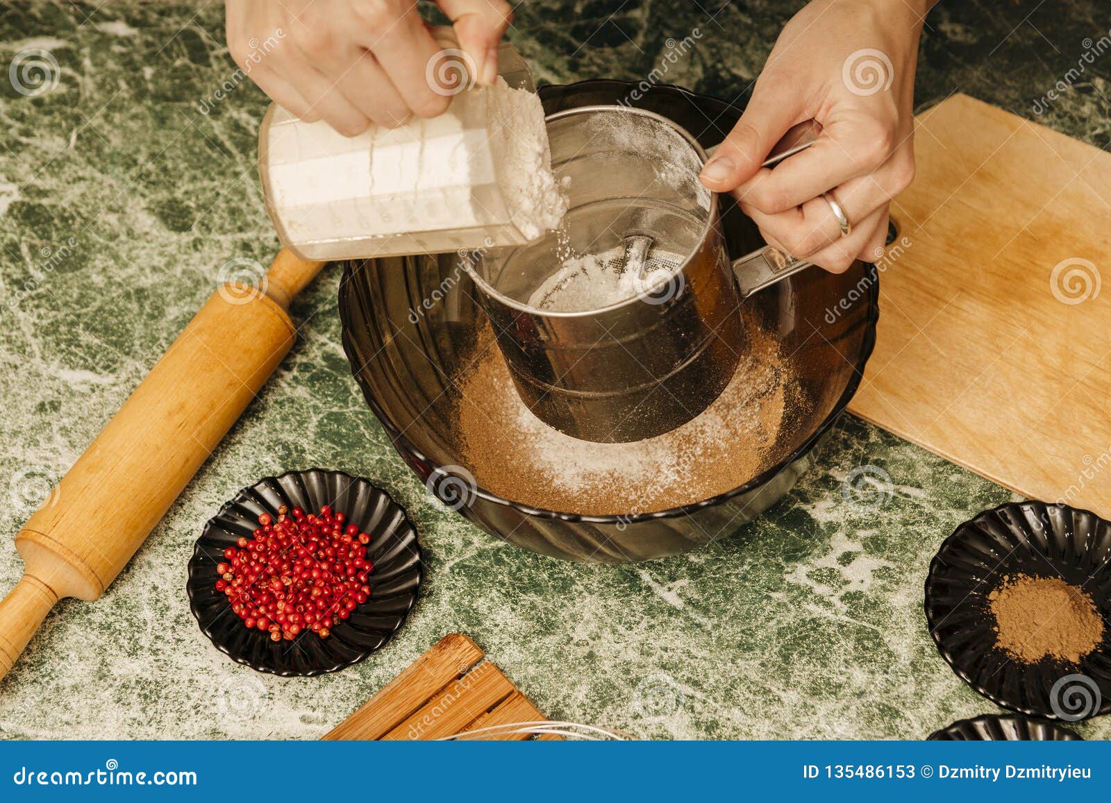 The Process of Making Dough. Stock Image - Image of christmas, baking ...