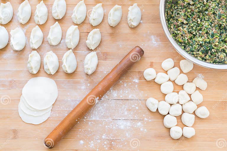The Process of Making Dumplings Stock Photo - Image of dumplings ...