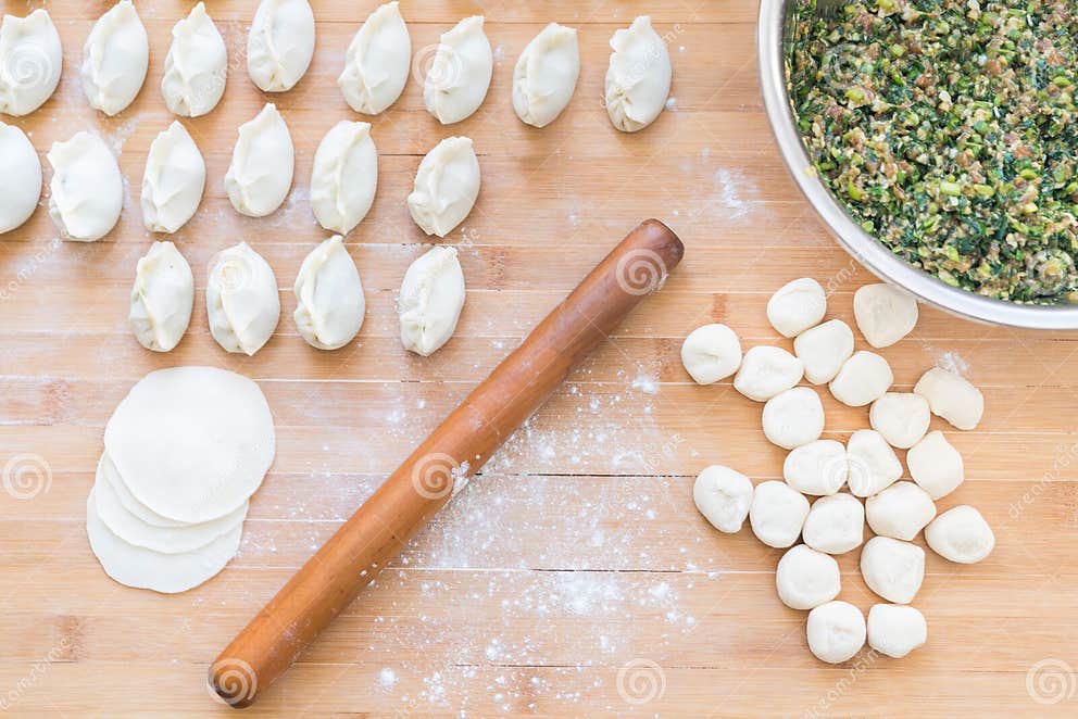 The Process of Making Dumplings Stock Photo - Image of dumplings ...